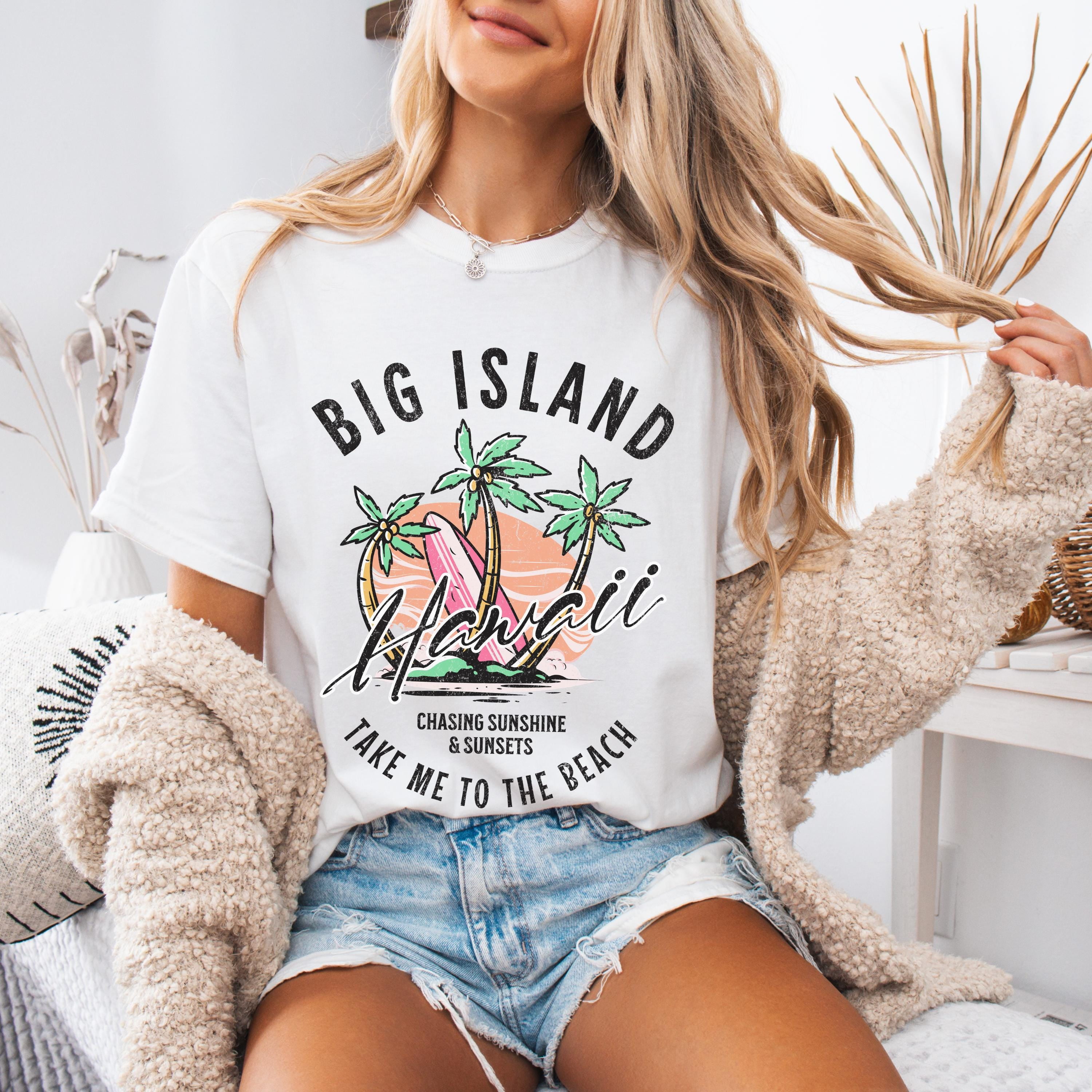 Big Island Tee, Hawaii Vacation T-Shirt, Relaxed Summer Tee-Shirt ...