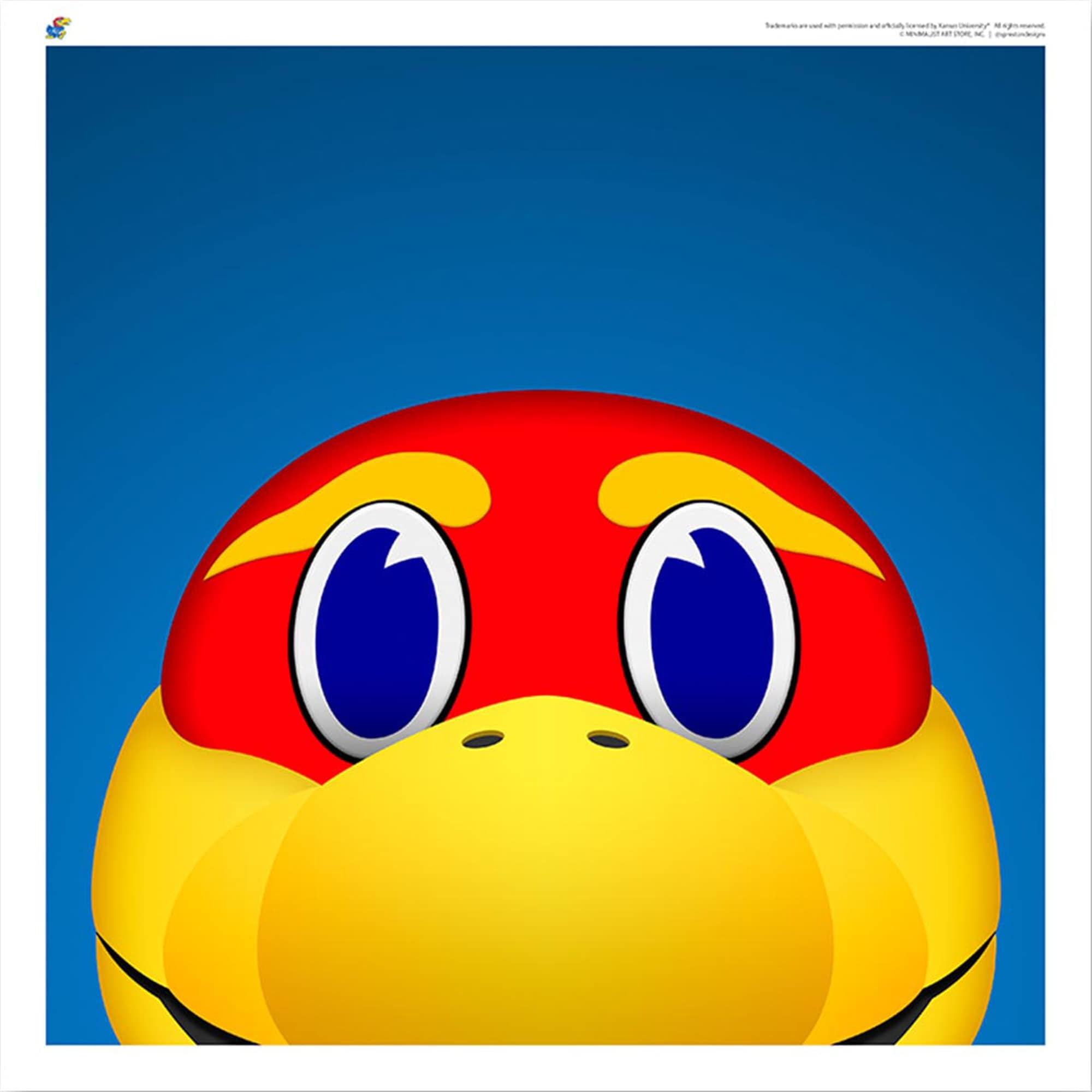 Big Jay Kansas Jayhawks 12'' x 12'' Minimalist Mascot Poster Print ...