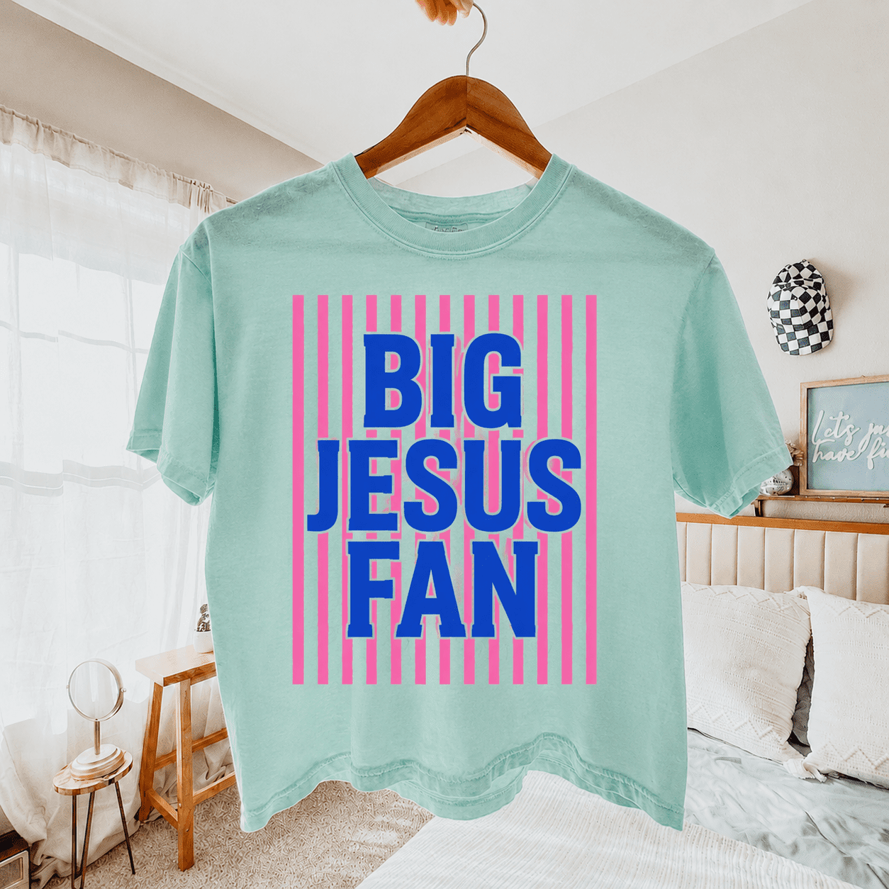 Big Jesus Fan Comfort Colors Shirt, Bold Christian Faith Graphic Tee ...