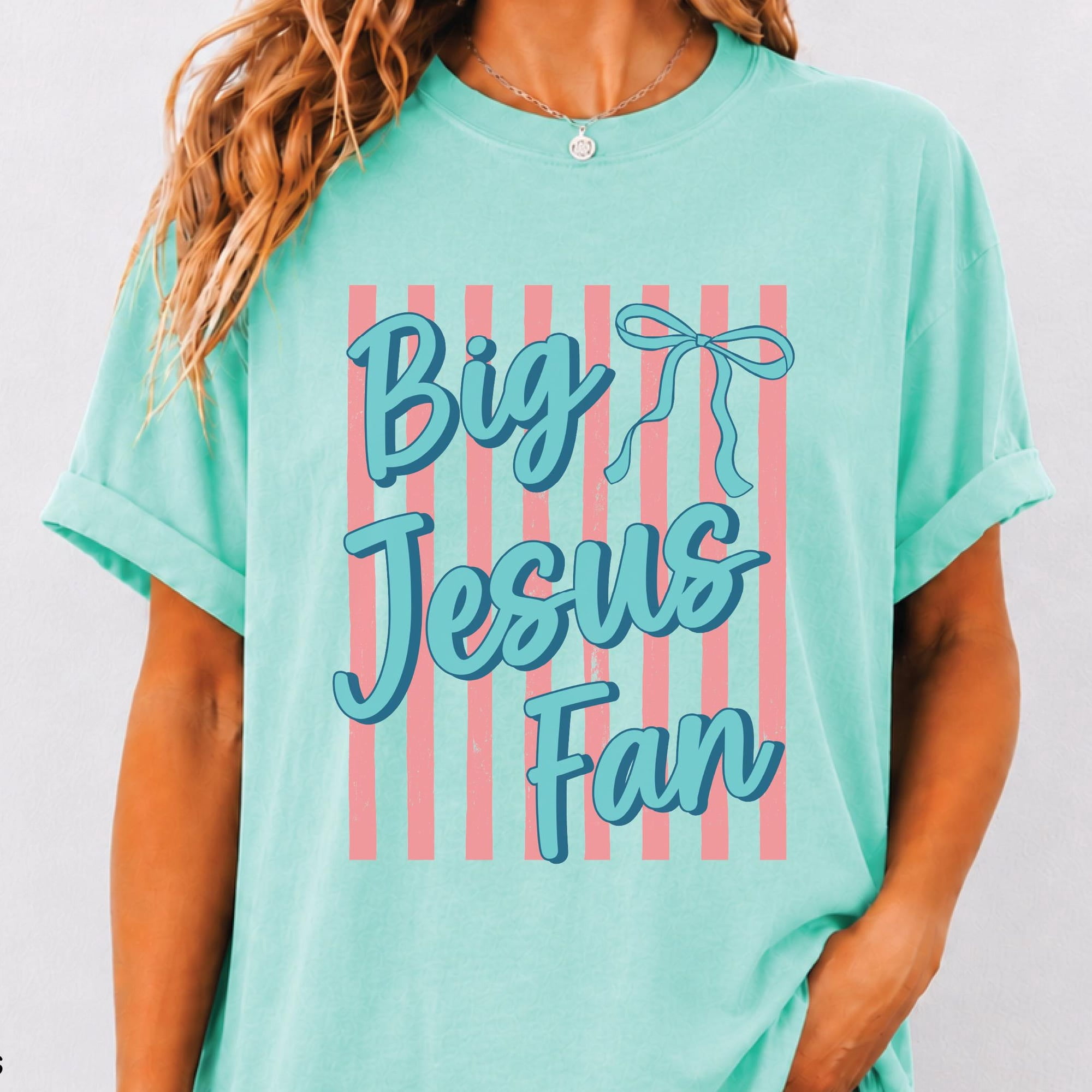 Big Jesus Fan Shirt Christian Retro Pastel Worship Graphic Summer Tee ...