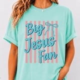 Big Jesus Fan Shirt Christian Retro Pastel Worship Graphic Summer Tee ...