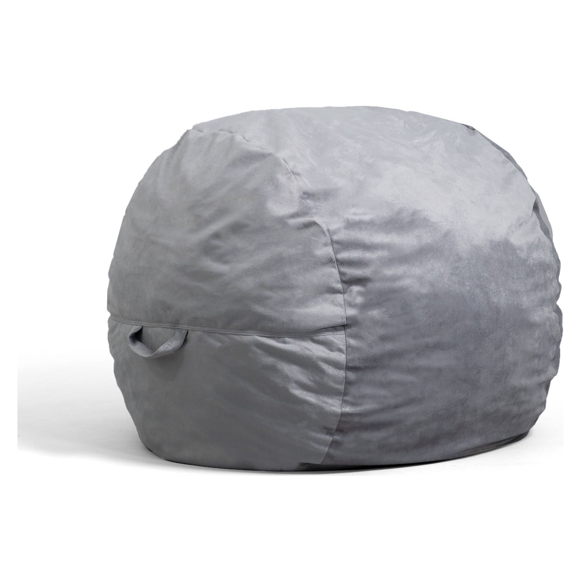 Big Joe Fuf Foam Filled Bean Bag Chair, Gray Plush, Soft Polyester ...