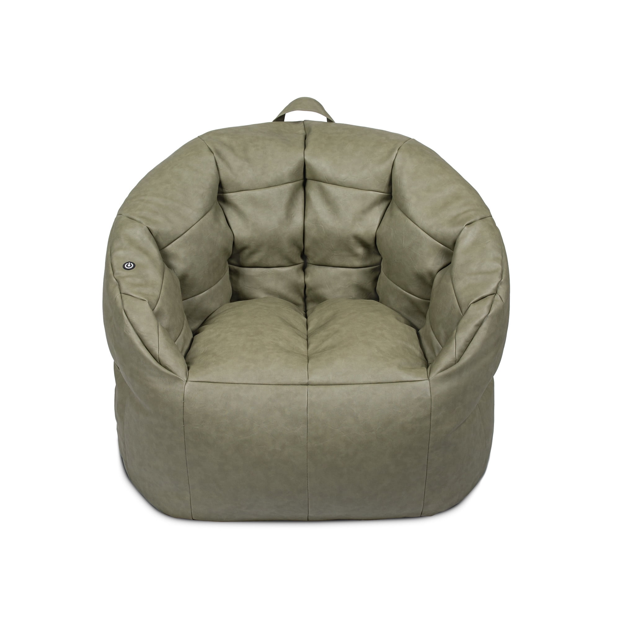 Big Joe Milano w/ Vibe Vibrating Massage Bean Bag Chair, Olive Green ...