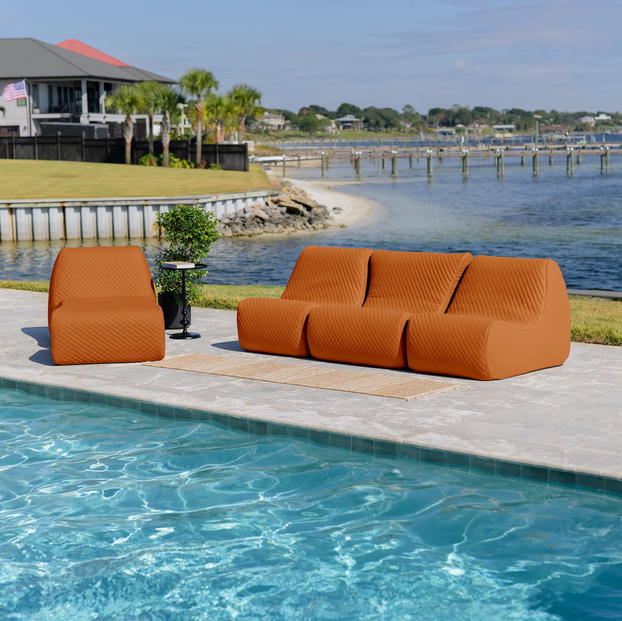 Big Joe Solvana Outdoor Sectional, 5 Piece Patio Furniture Set, Weather ...
