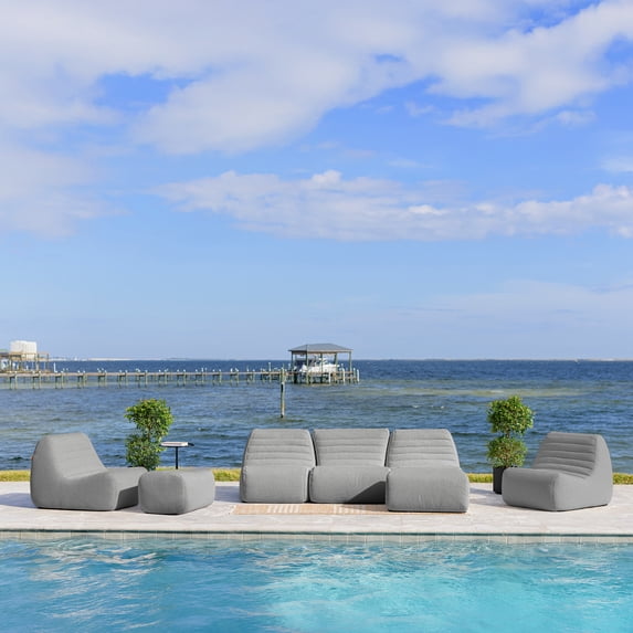 Big Joe Solvana Outdoor Sectional, 7 Piece Patio Furniture Set ...