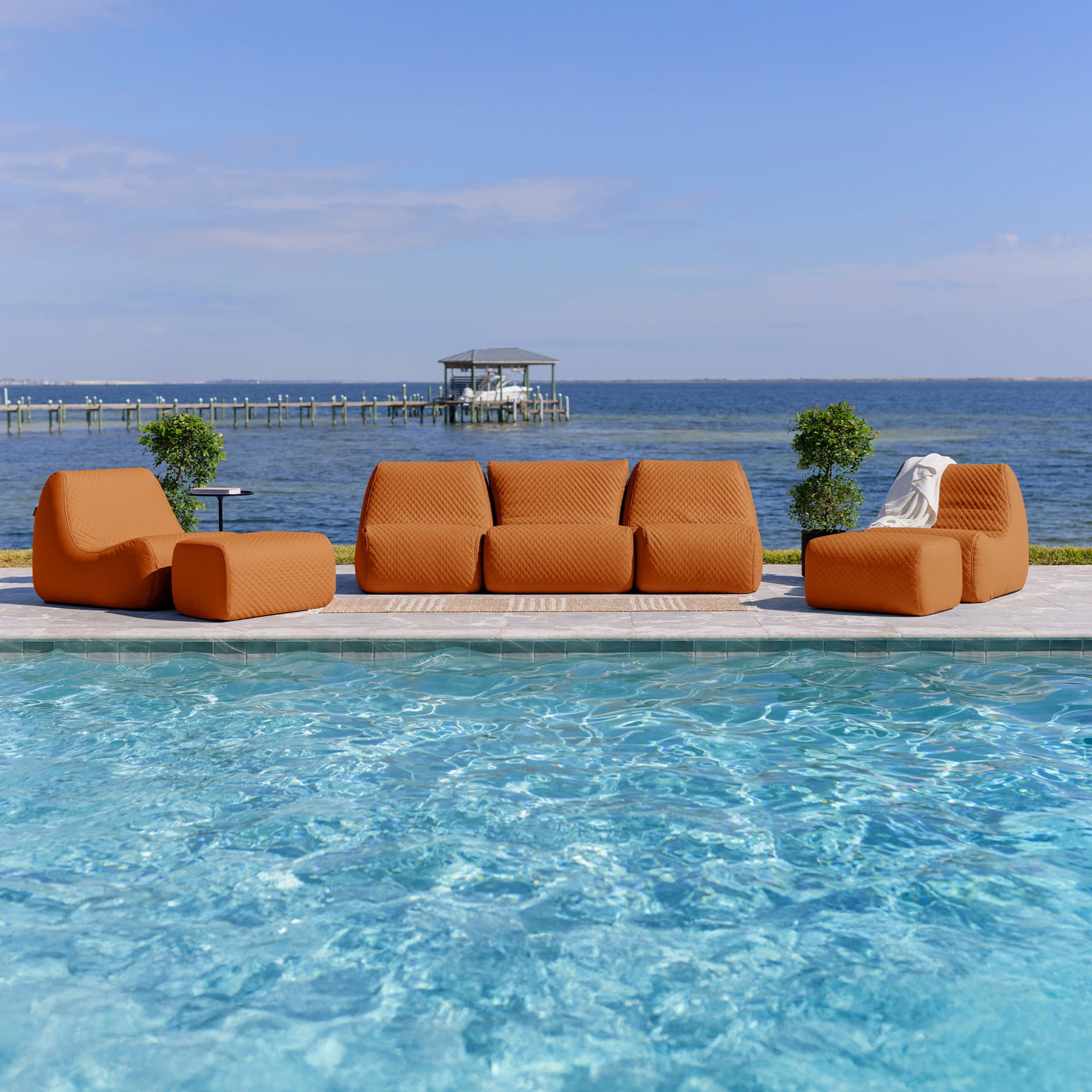Big Joe Solvana Outdoor Sectional, 7 Piece Patio Furniture Set, Weather ...