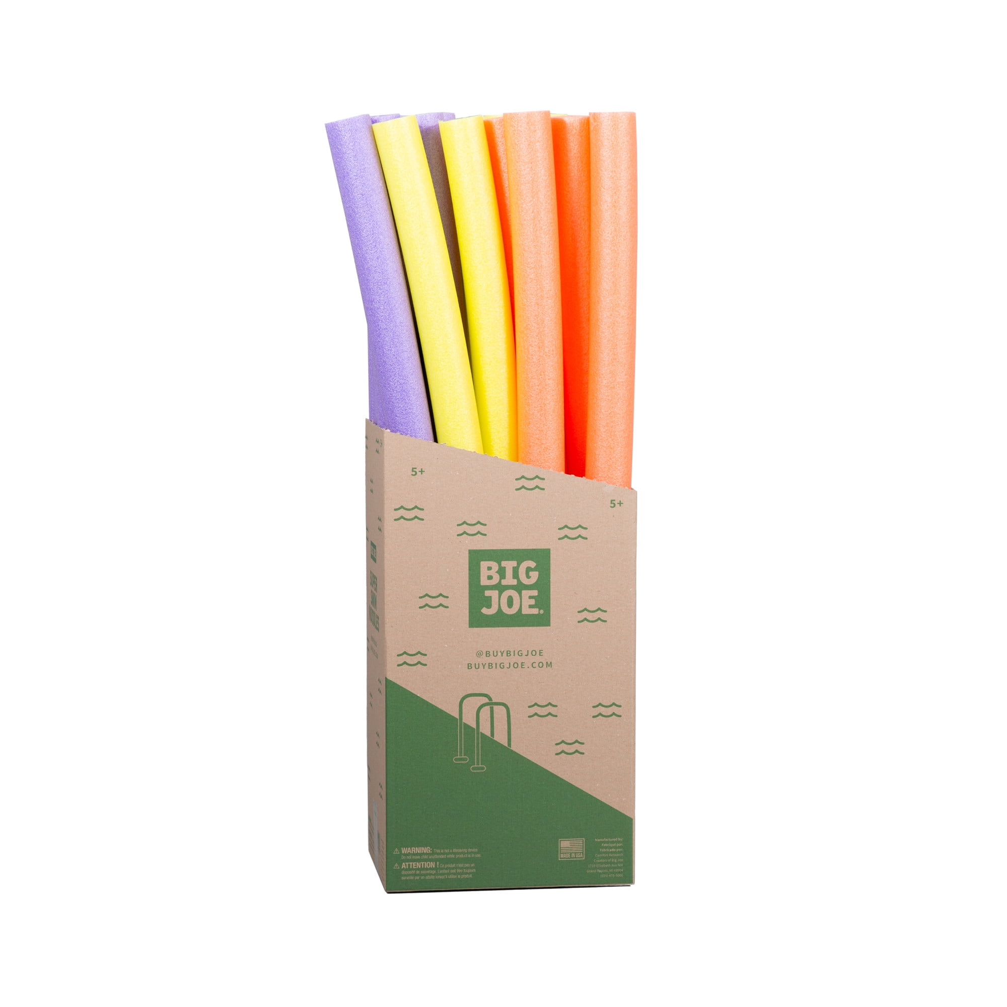 Big Joe Fun Bulk Large Water Super Swim Noodle 20 Pack, Assorted Coral ...