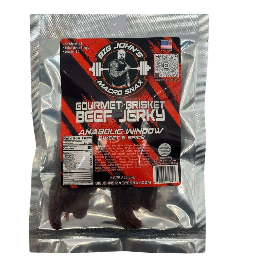 Big John's Macro Snax Anabolic Window Sweet & Spicy Brisket Jerky ...