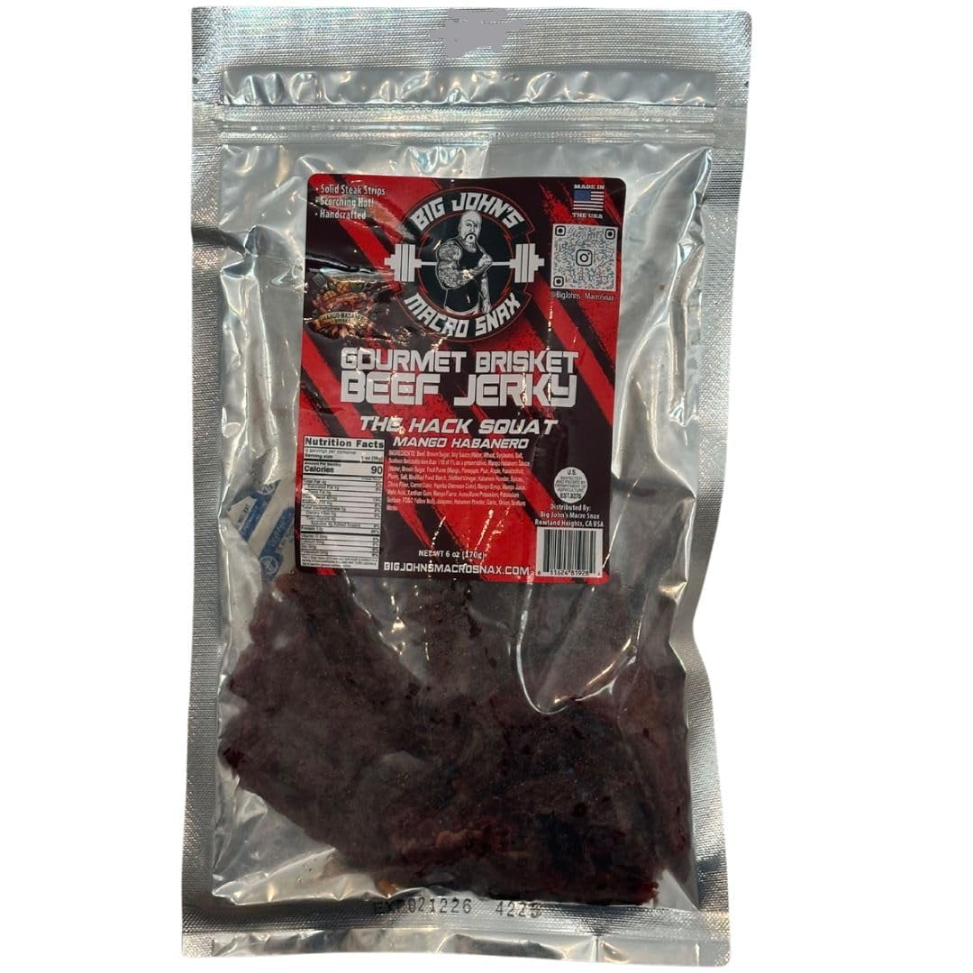 Big John's Macro Snax Hack Squat Mango Habanero Brisket Beef Jerky – 6 ...