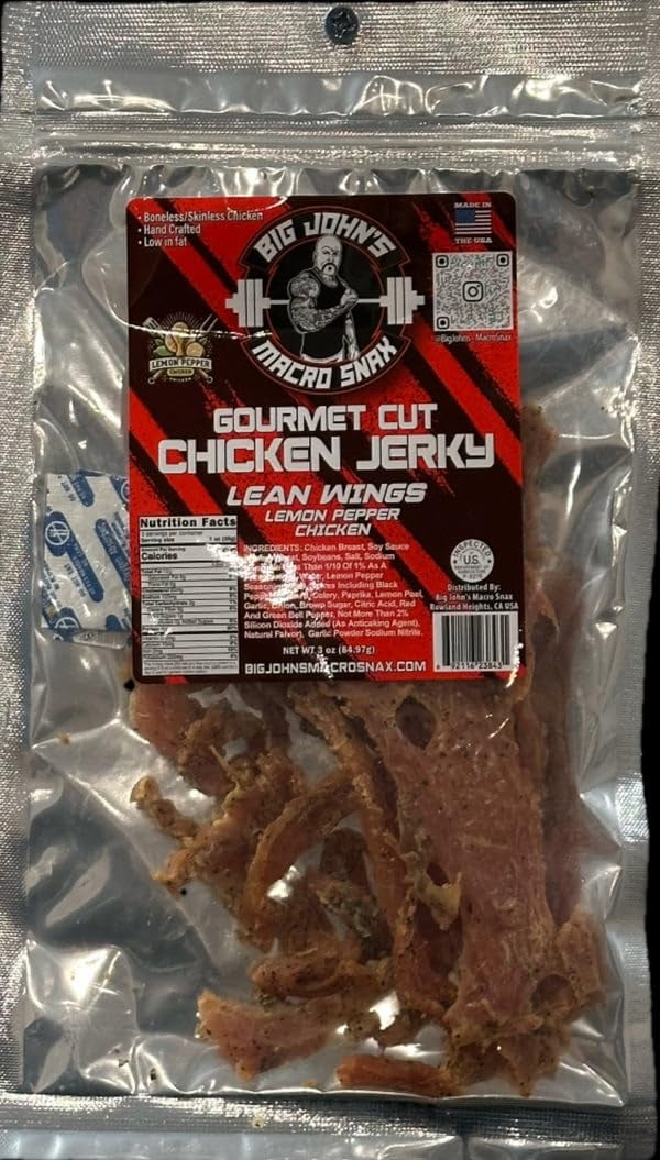 Big John's Macro Snax "Lean Wings" Lemon Pepper Chicken Jerky – 6oz ...