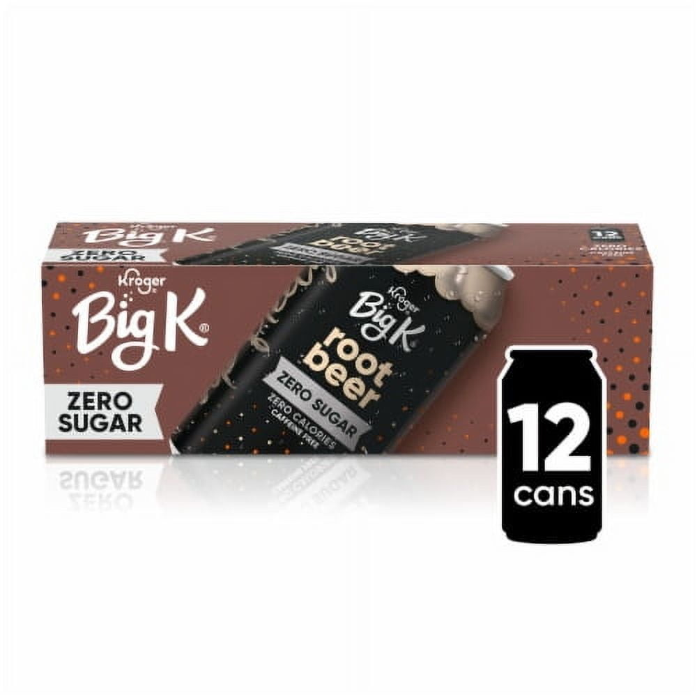 Big K Root Beer Zero Sugar Caffeine Free Soda Cans 12 pk / 12 fl oz ...