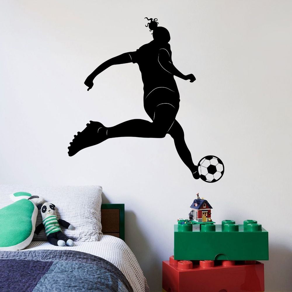 Big Kick Soccer Player Silhouette Soccer Sport Girl Playing Soccer ...