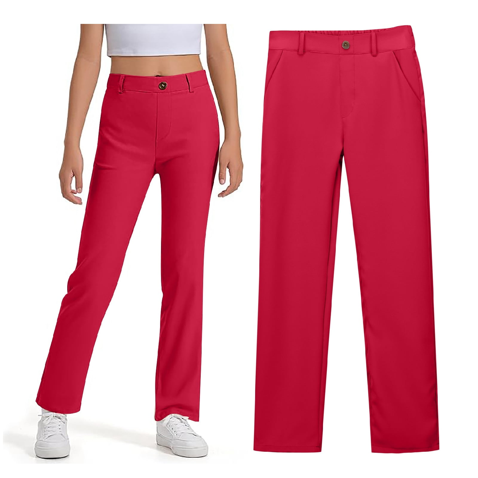 Big Kid Girls' School Uniform Skinny Leg Jegging, Flat Front Style with ...