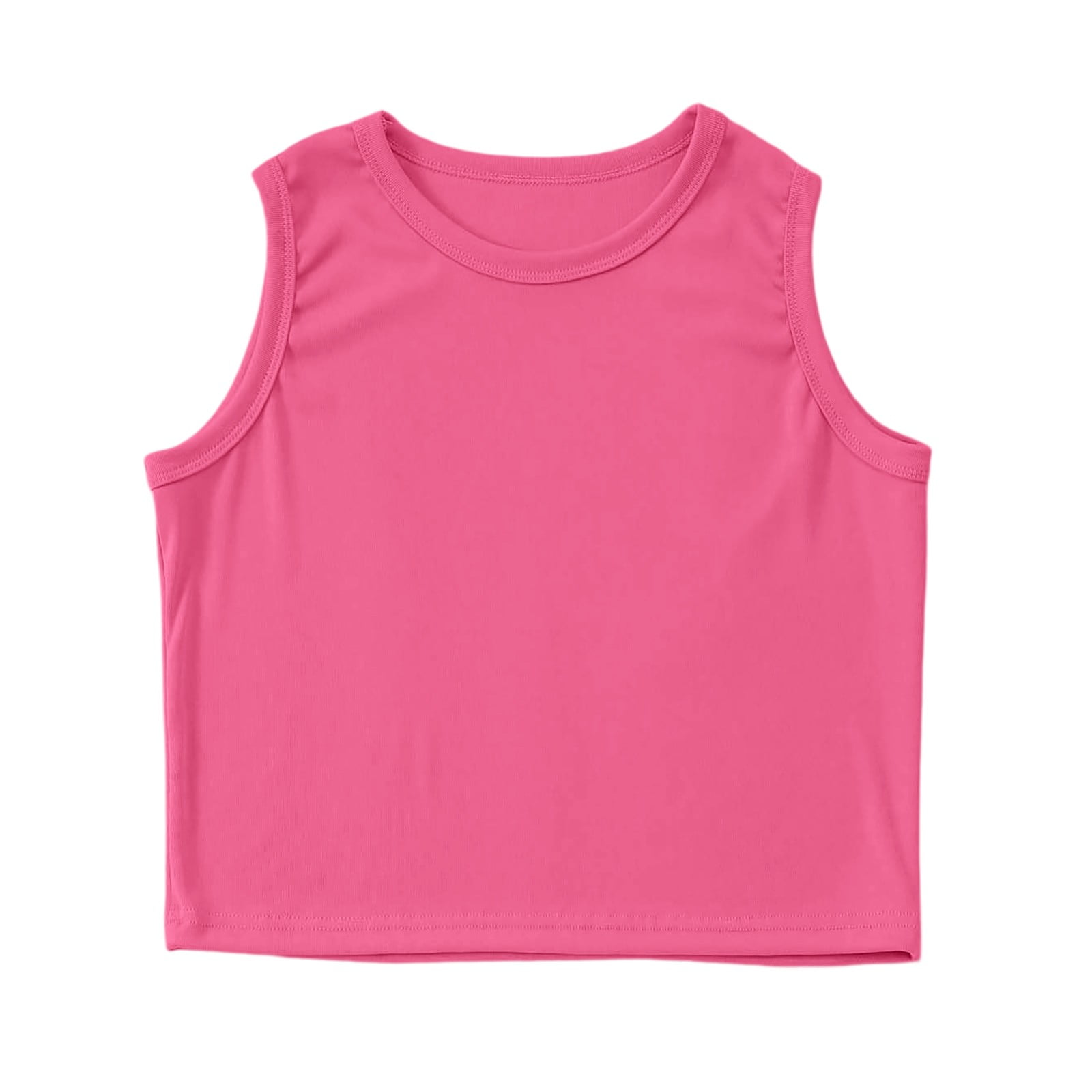 Big Kid Girls Tank Tops Kids Athletic Tank Ribbed Knit High Neck Crop ...