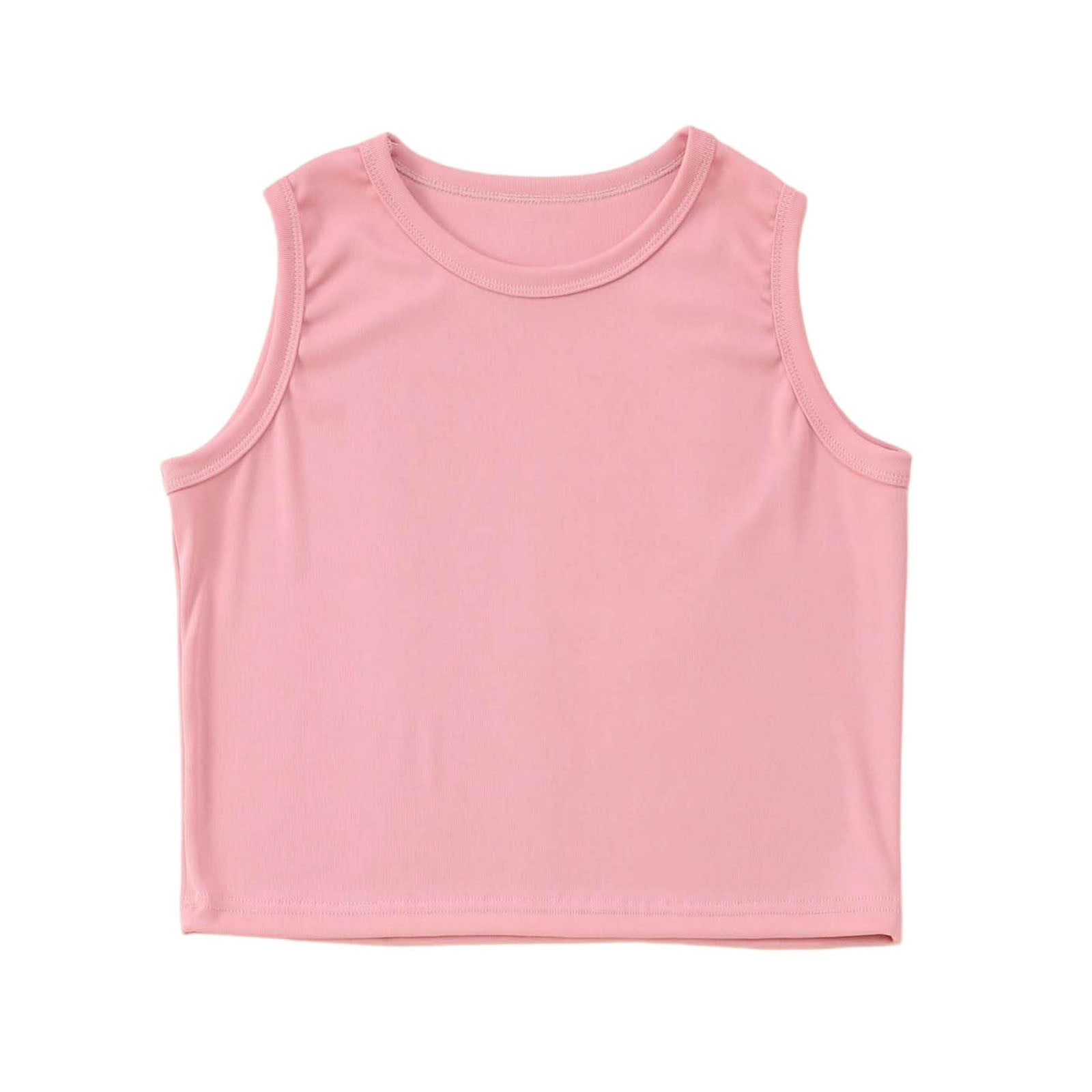 Big Kid Girls Tank Tops Kids Athletic Tank Ribbed Knit High Neck Crop ...