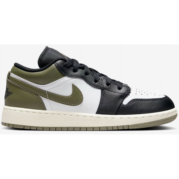 Big Kid's Jordan 1 Low Black/White-Medium Olive (553560 092) - 6 ...