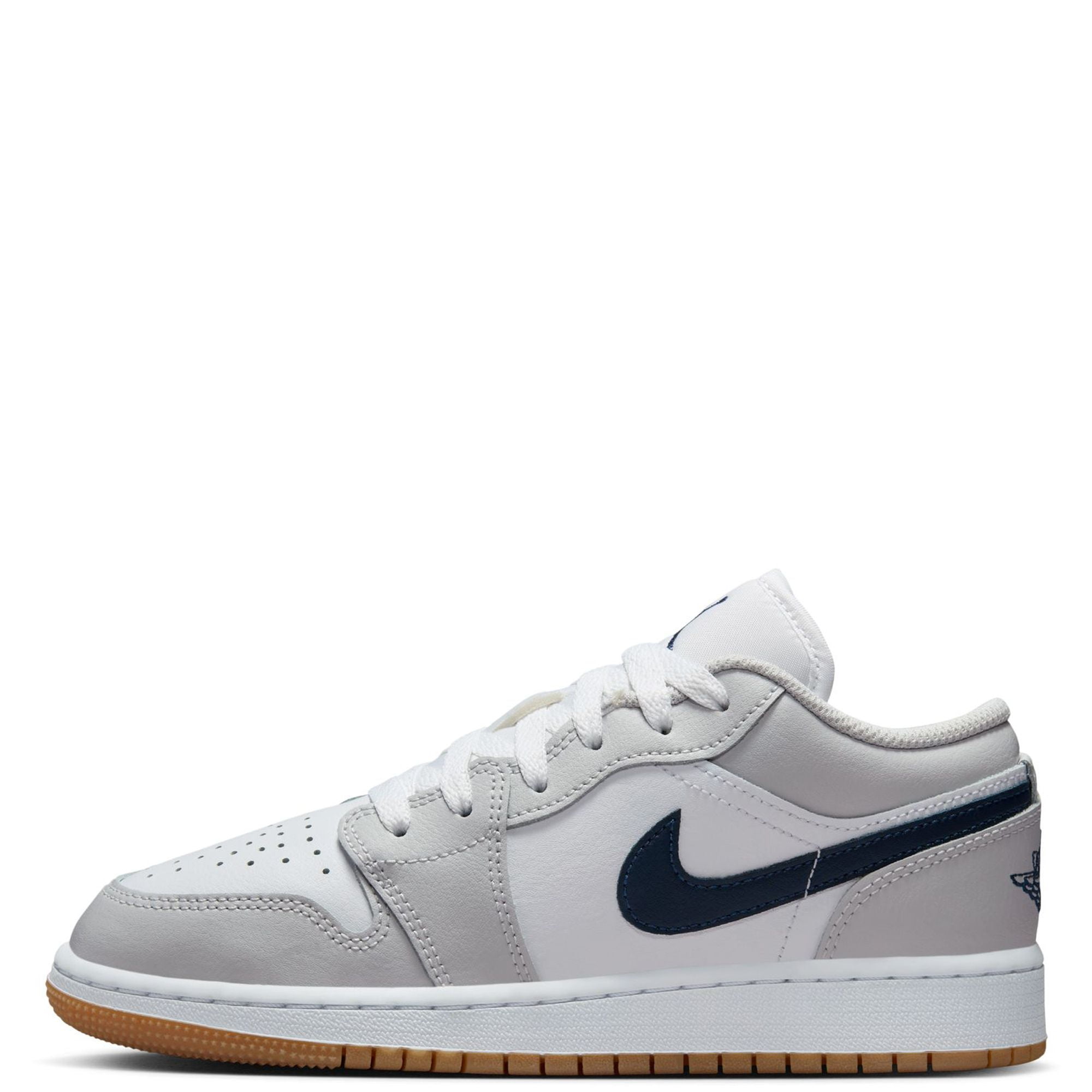 Big Kid's Jordan 1 Low White/Midnight Navy (553560 146) - 5.5 - Walmart.com