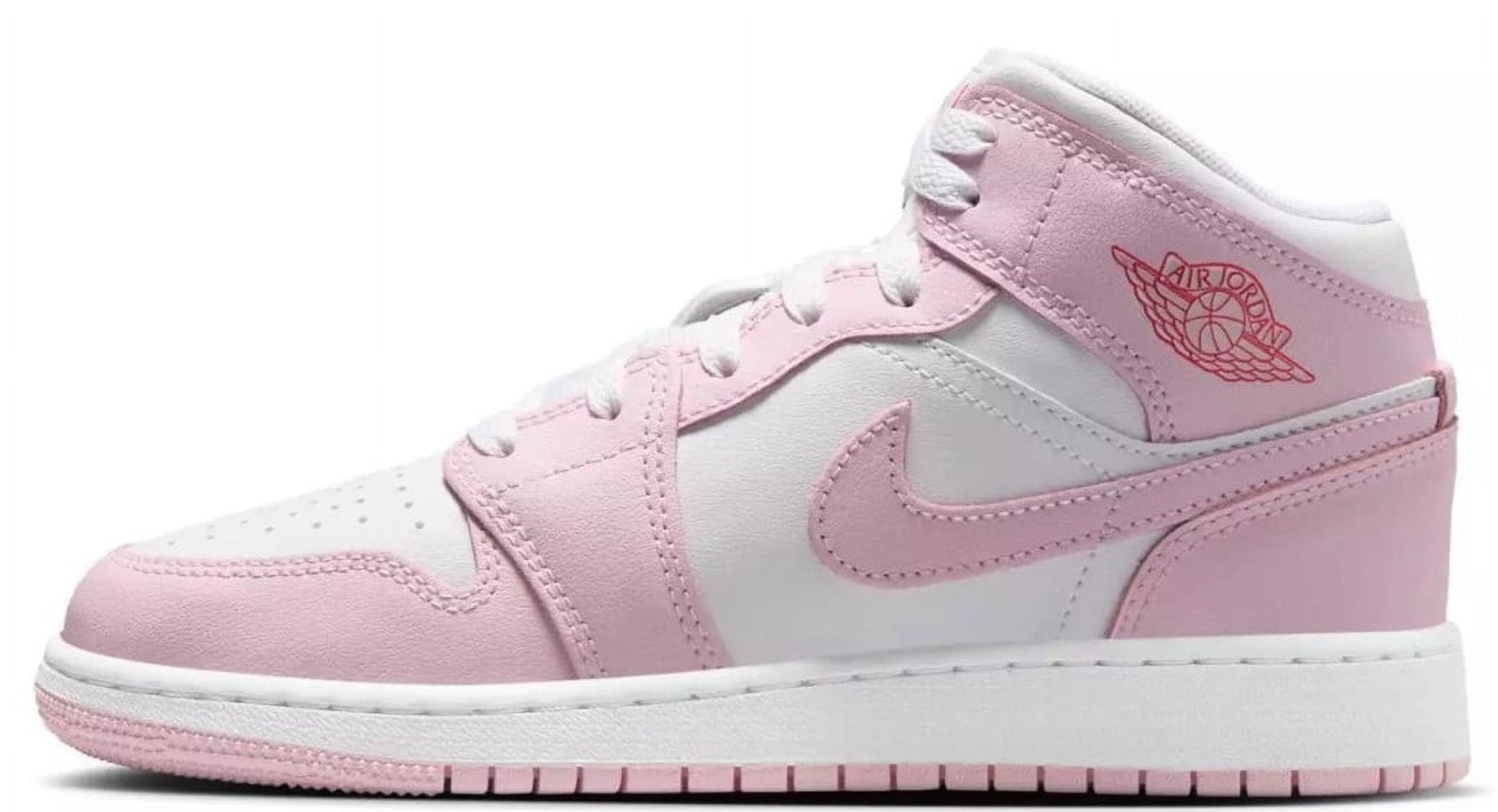 Big Kid's Jordan 1 Mid Pink Foam/White-Fire Red (DQ8423 608) - 5 ...
