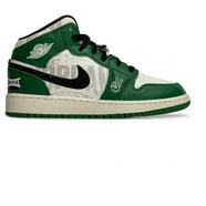 Jordan Air 1 Retro High OG Grade School Shoes White/Black-Green Glow ...