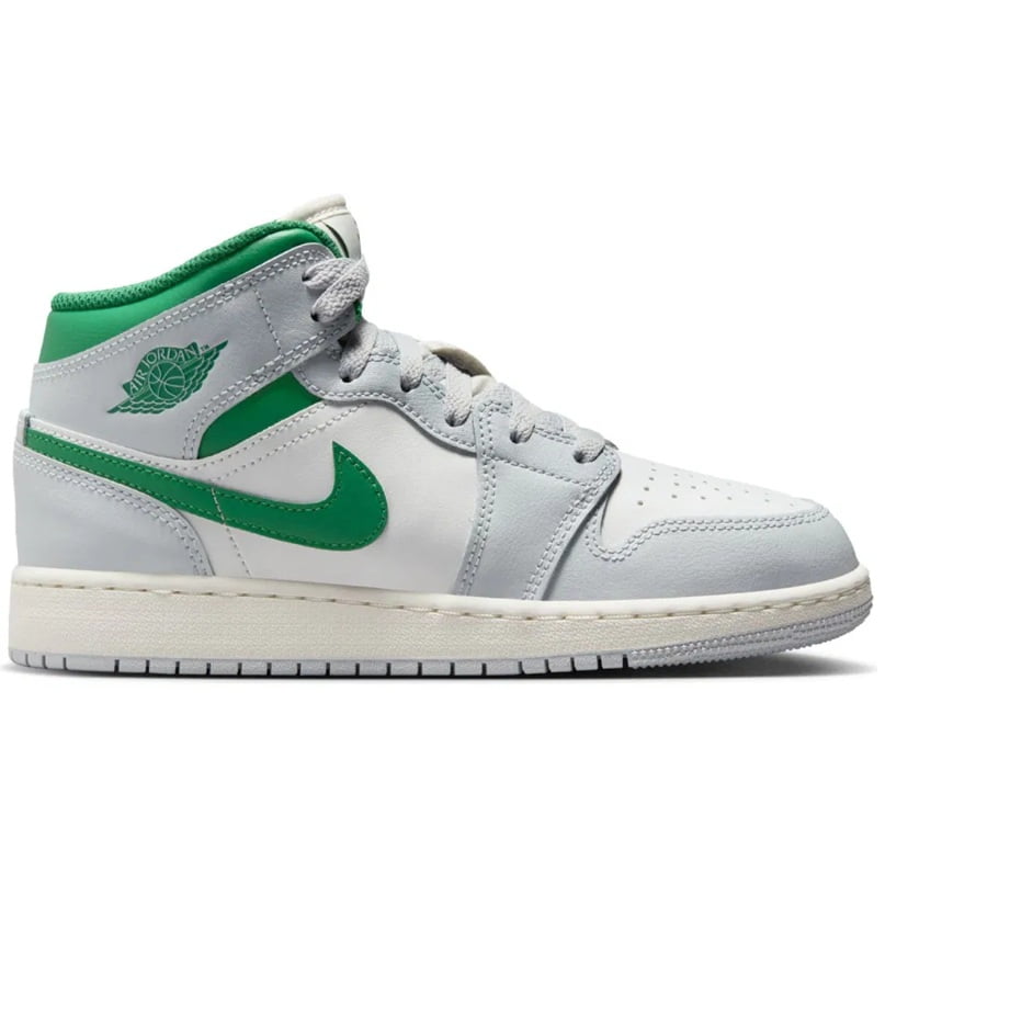 Big Kid's Jordan 1 Mid Summit White/Pine Green (DQ8423 142) - 4 ...