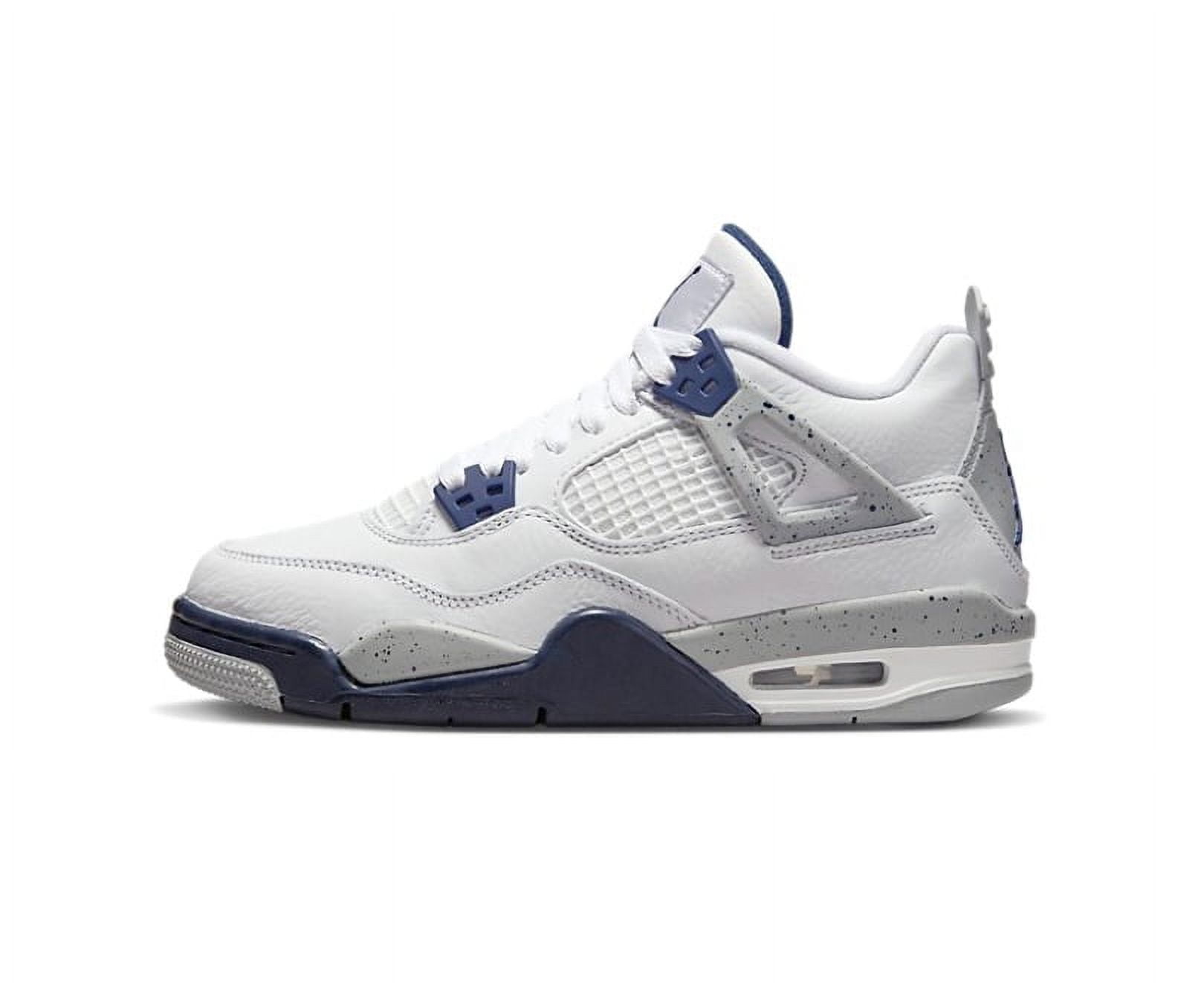 Big Kid's Jordan 4 Retro "Midnight Navy" White/Midnight Navy (408452 ...