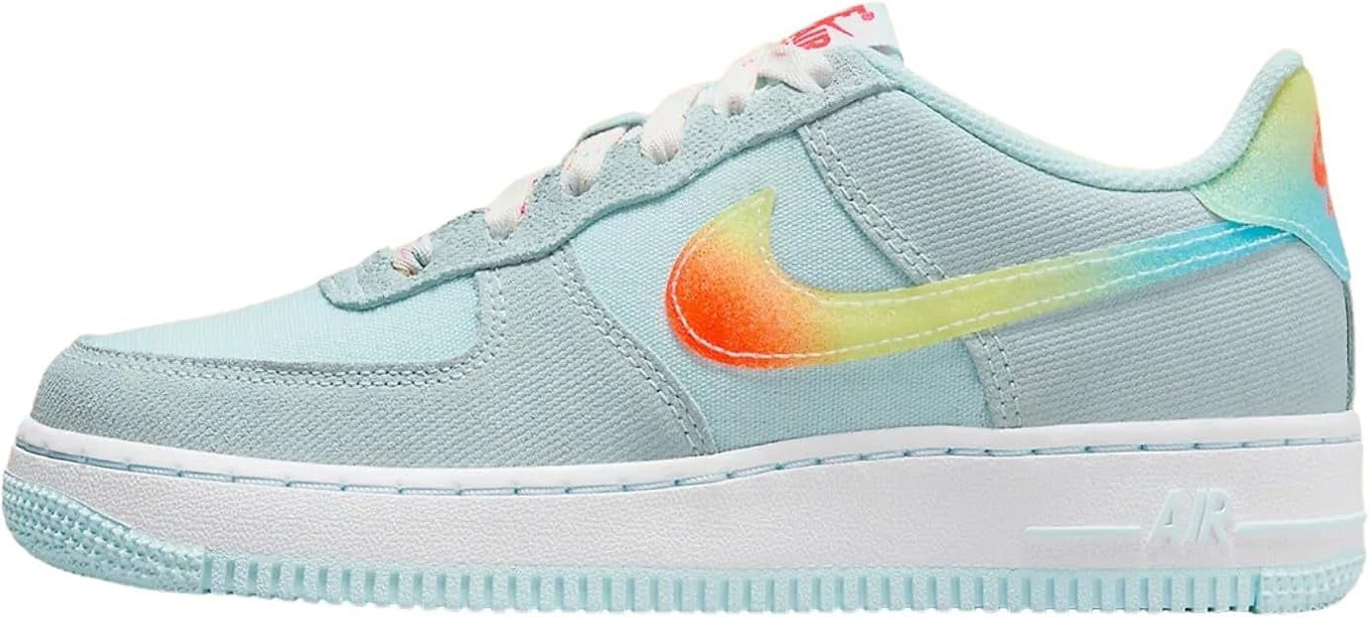 Big Kid's Nike Air Force 1 BG Glacier Blue/Total Orange (HF4782 474 ...