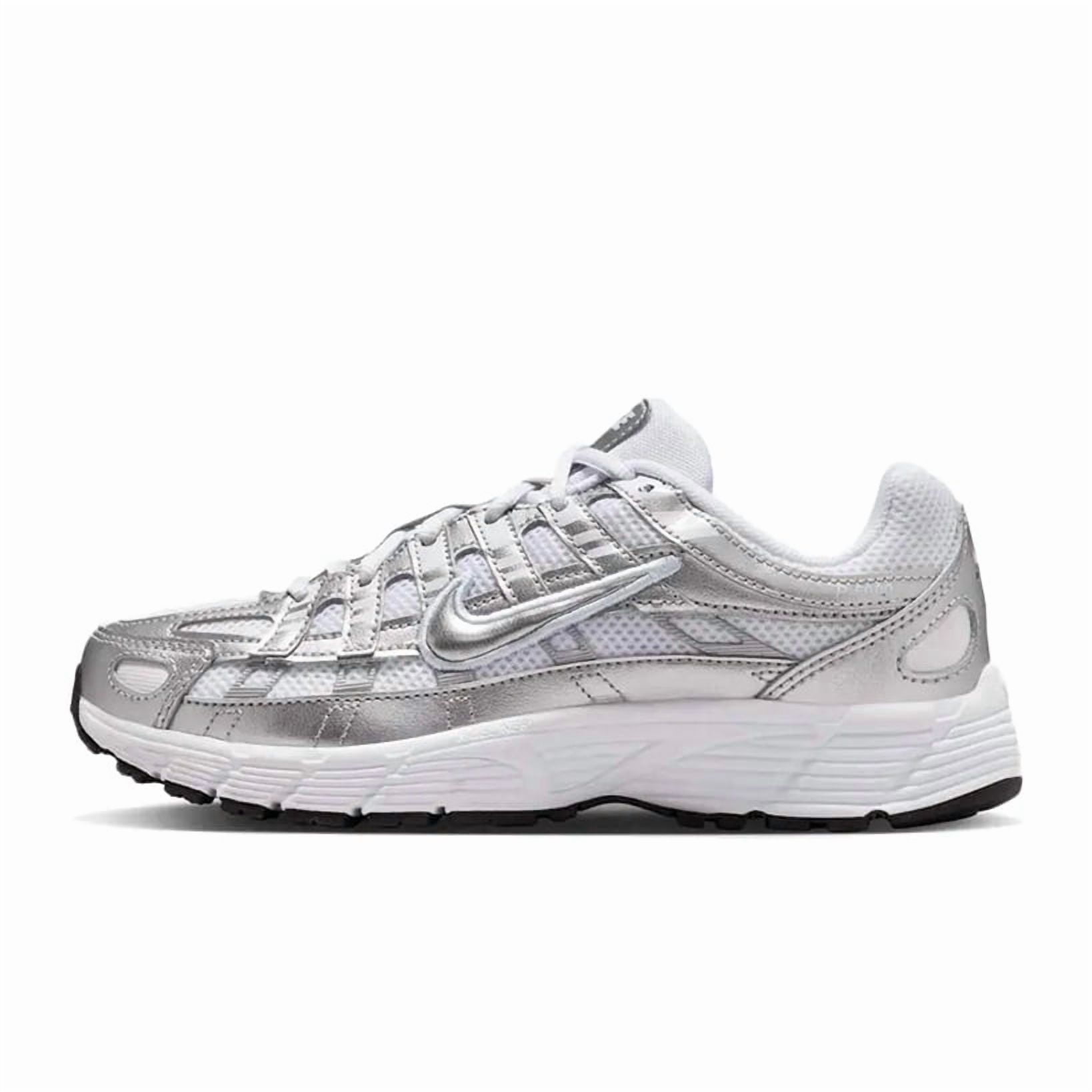 Big Kid's Nike P-6000 White/Metallic Silver (HV5064 101) - 2 - Walmart.com