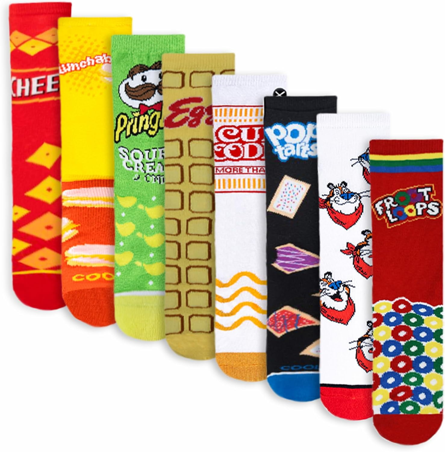 Cool Sock – Fav Snack & Foods Value Gift Bundle, 8-Pack Crew Socks for ...