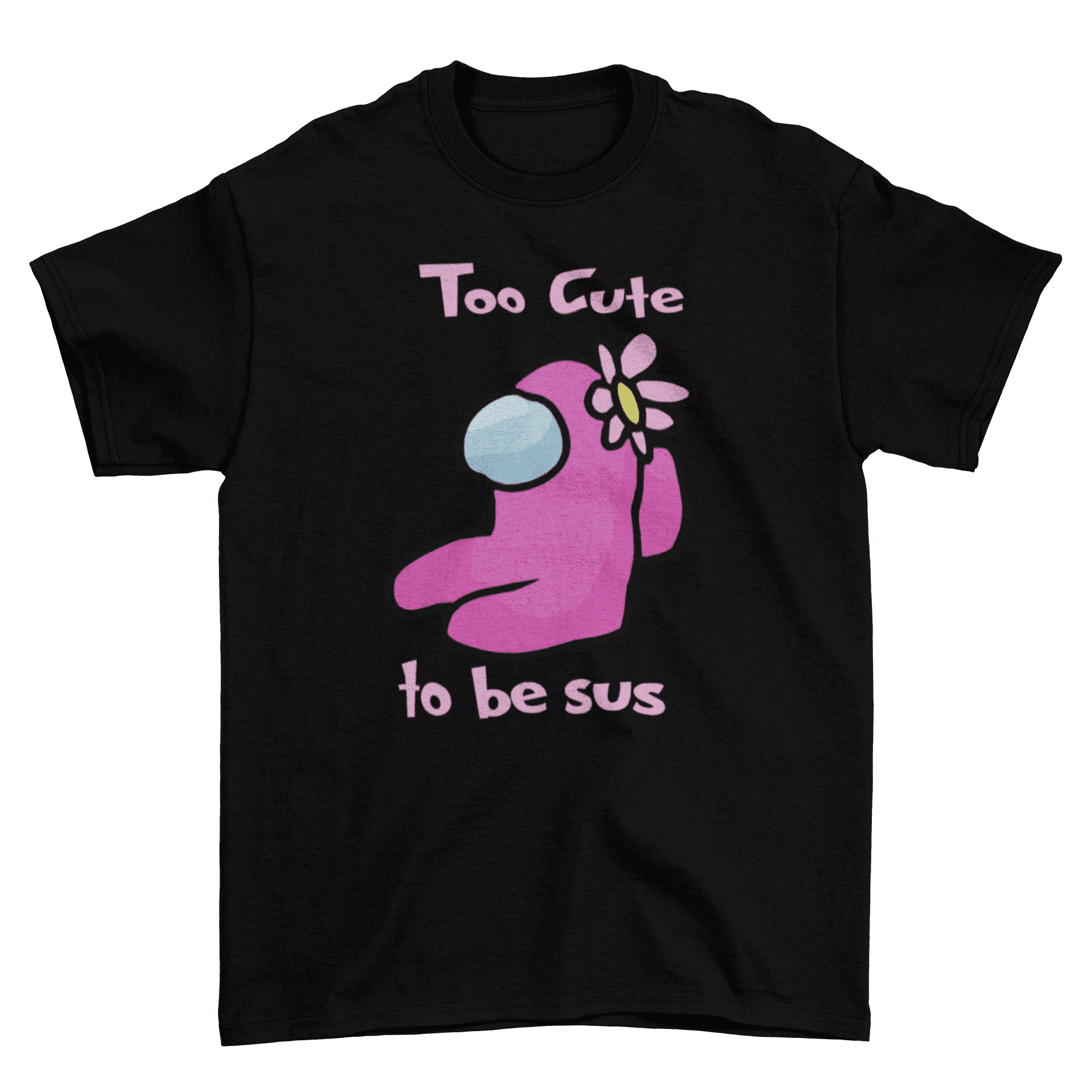 Big Kids Among Us Pink Crewmate Too Cute To Be Sus T-Shirt - Walmart.com