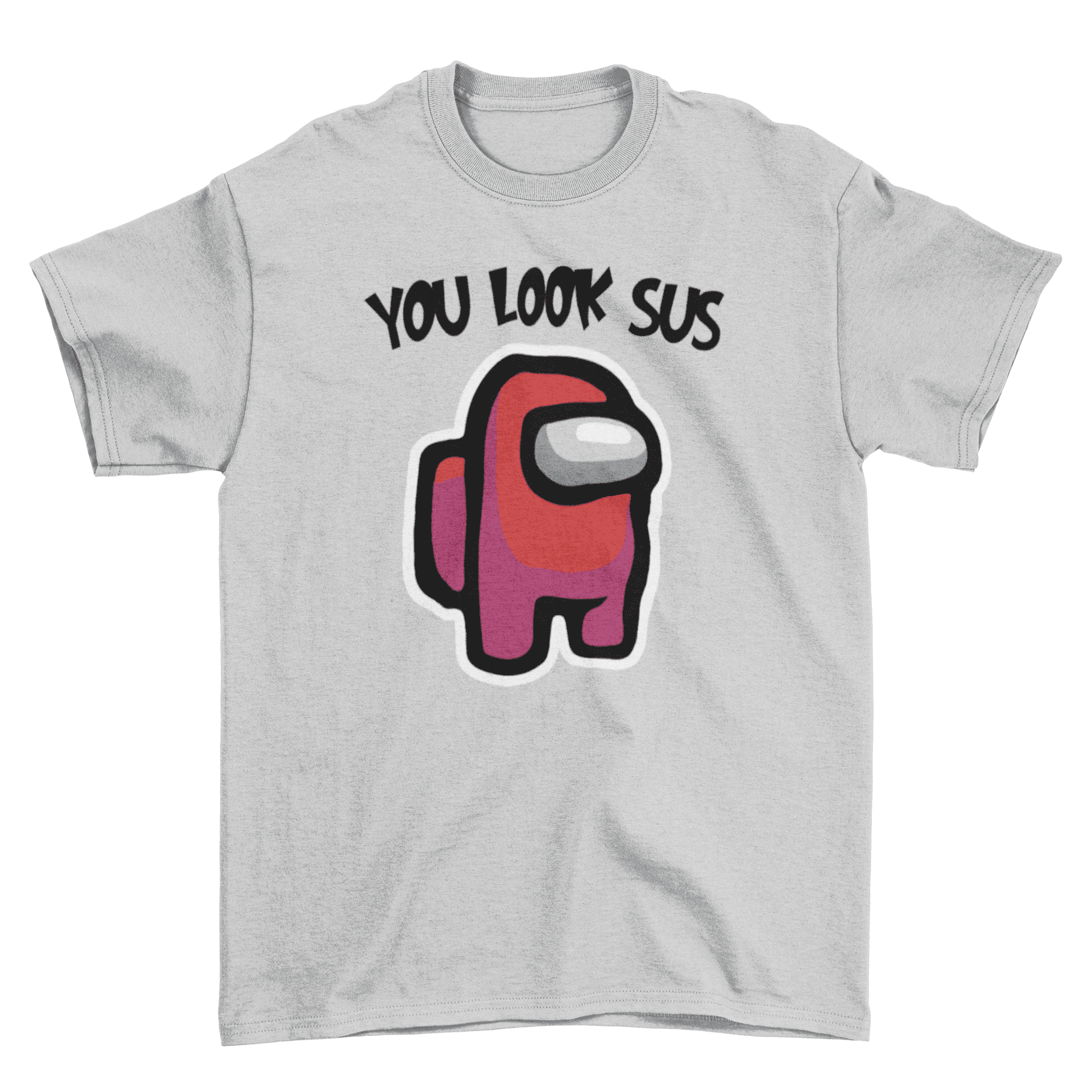 Big Kids Among Us You Look Sus Red Crewmate Soft Cotton Unisex T-shirt ...