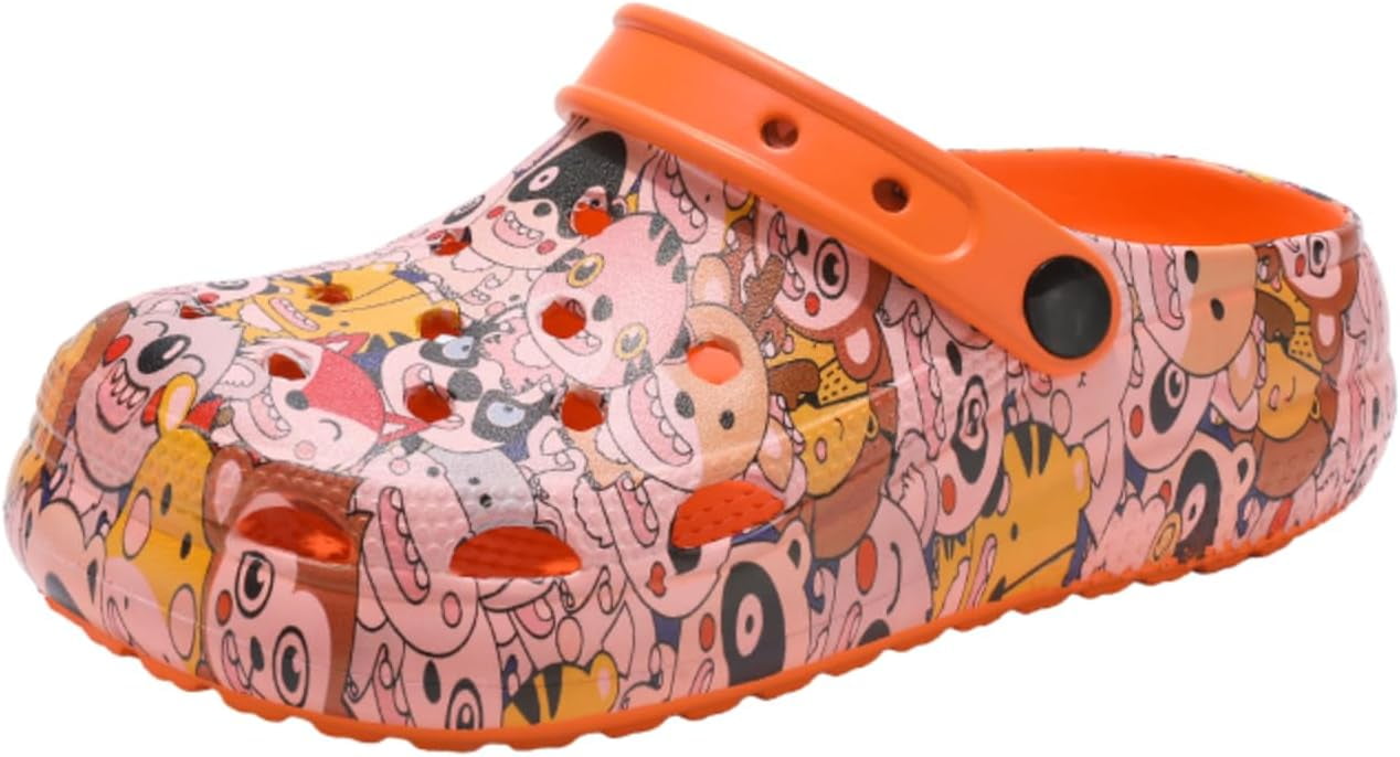Big Kids Cartoon Garden Clogs – Lightweight EVA Slip On Shoes with Back ...