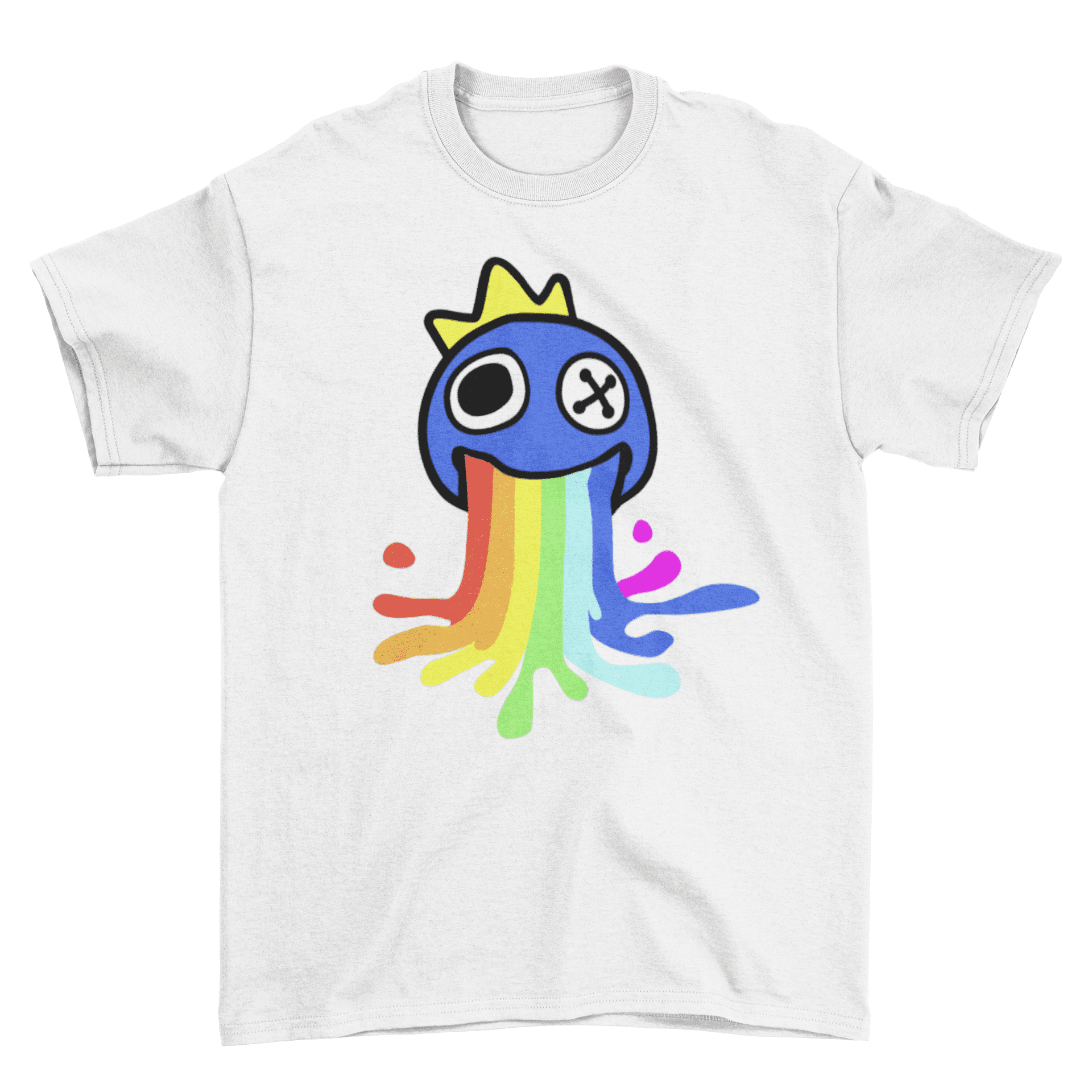 Big Kids Computer Game Rainbow Friends Blue Friend Soft Cotton Unisex T ...