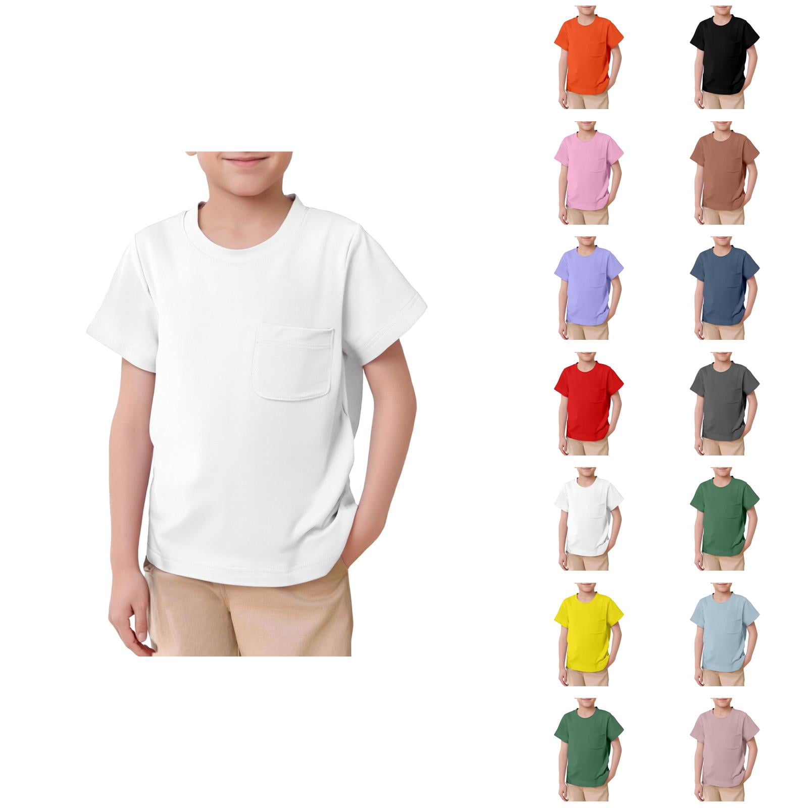 【Big Kids Minimalist POLO Tops - Solid Collared Short Sleeve Casual ...