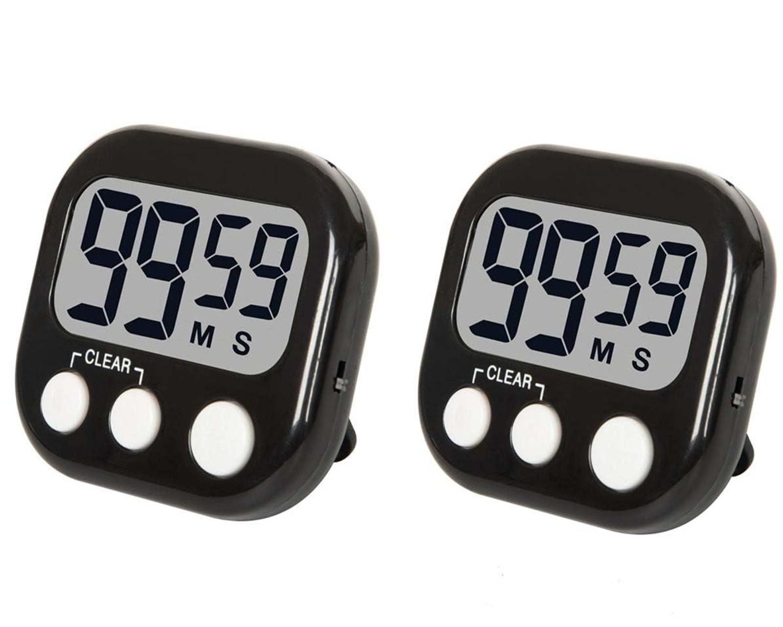 Big LCD Digital Kitchen Timer - Loud Alarm, Memory Function, Count Up ...