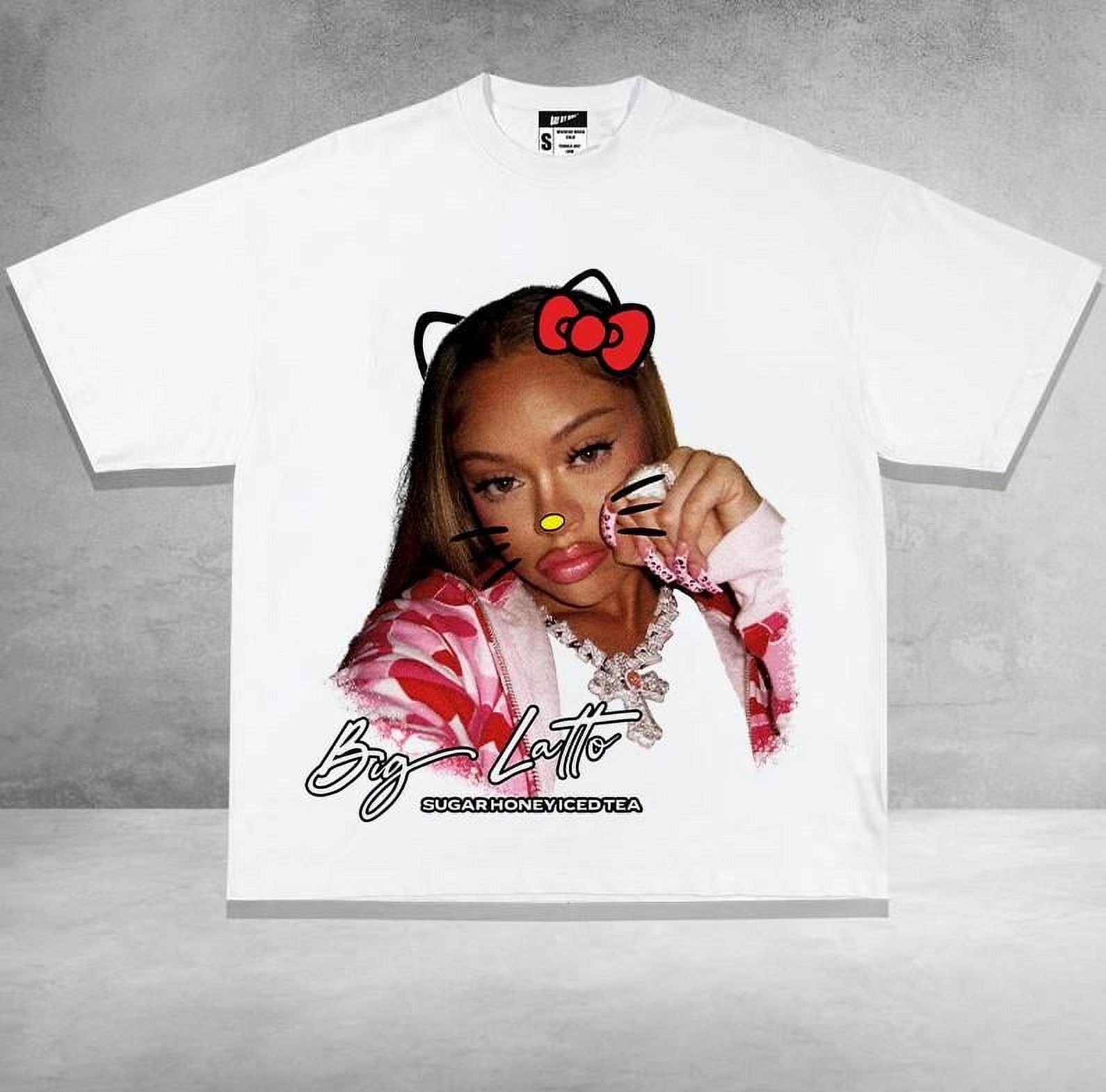 Big Latto Big Face Red Kitty Cute Unisex Comfort Tee T Shirt, Color ...