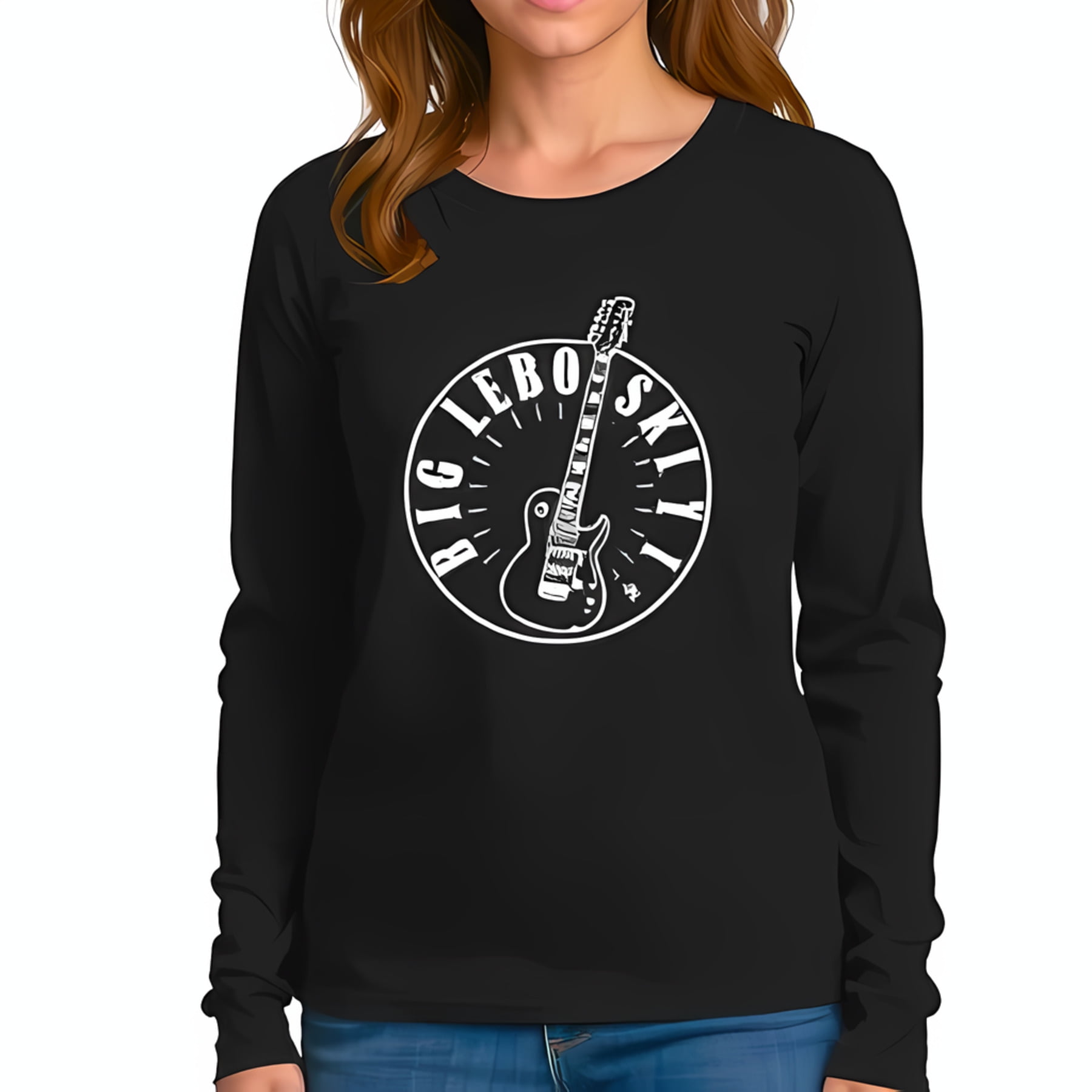 Big Lebowski Electric Guitar Long Sleeve T-Shirt - Bold Graphic Design ...