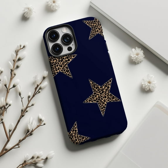 Big Leopard Star Phone Case Navy Y2K Bold Pattern Gift 17 to 11 Pro Max ...