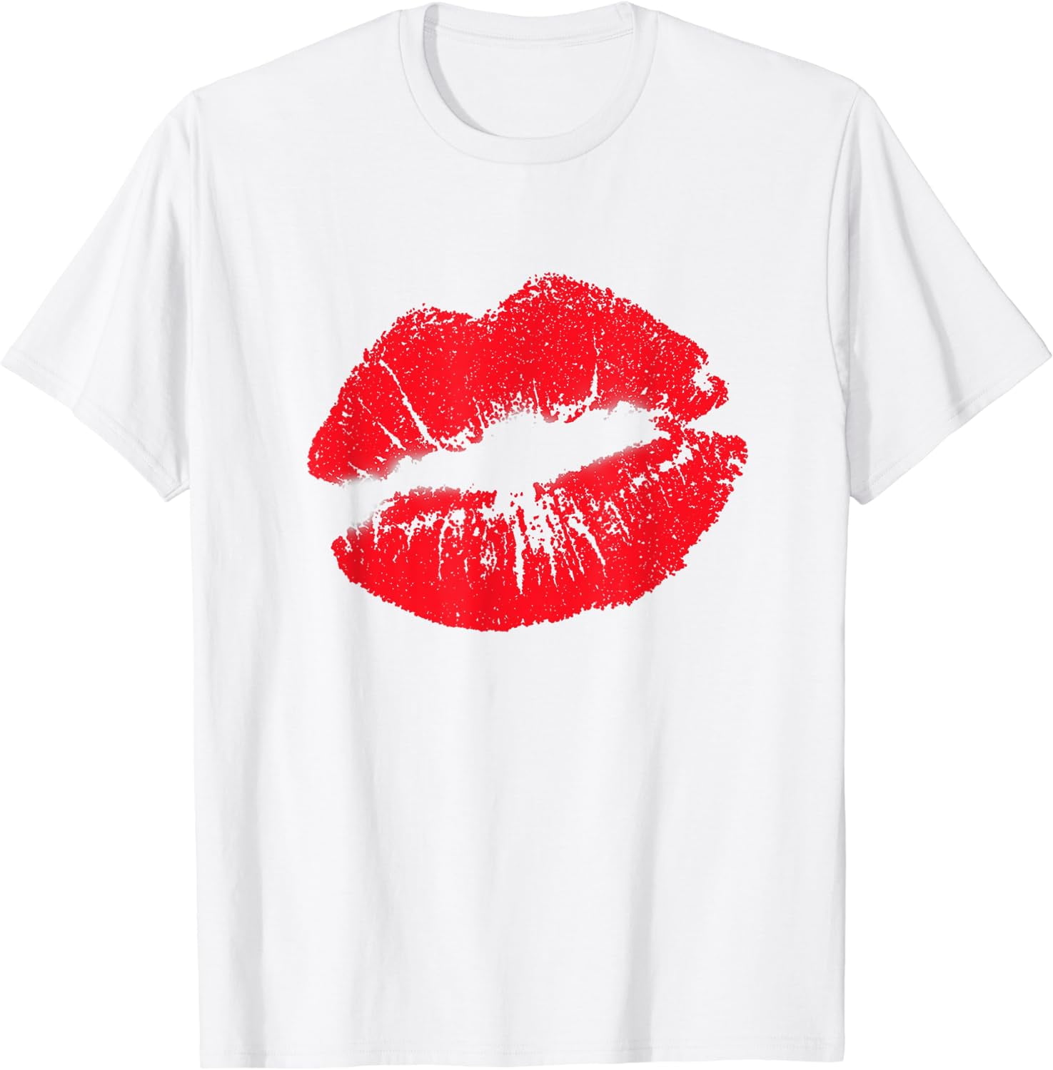 Big Lips Cool Casual Red Lipstick Funny Women Lip Kiss T-Shirt ...