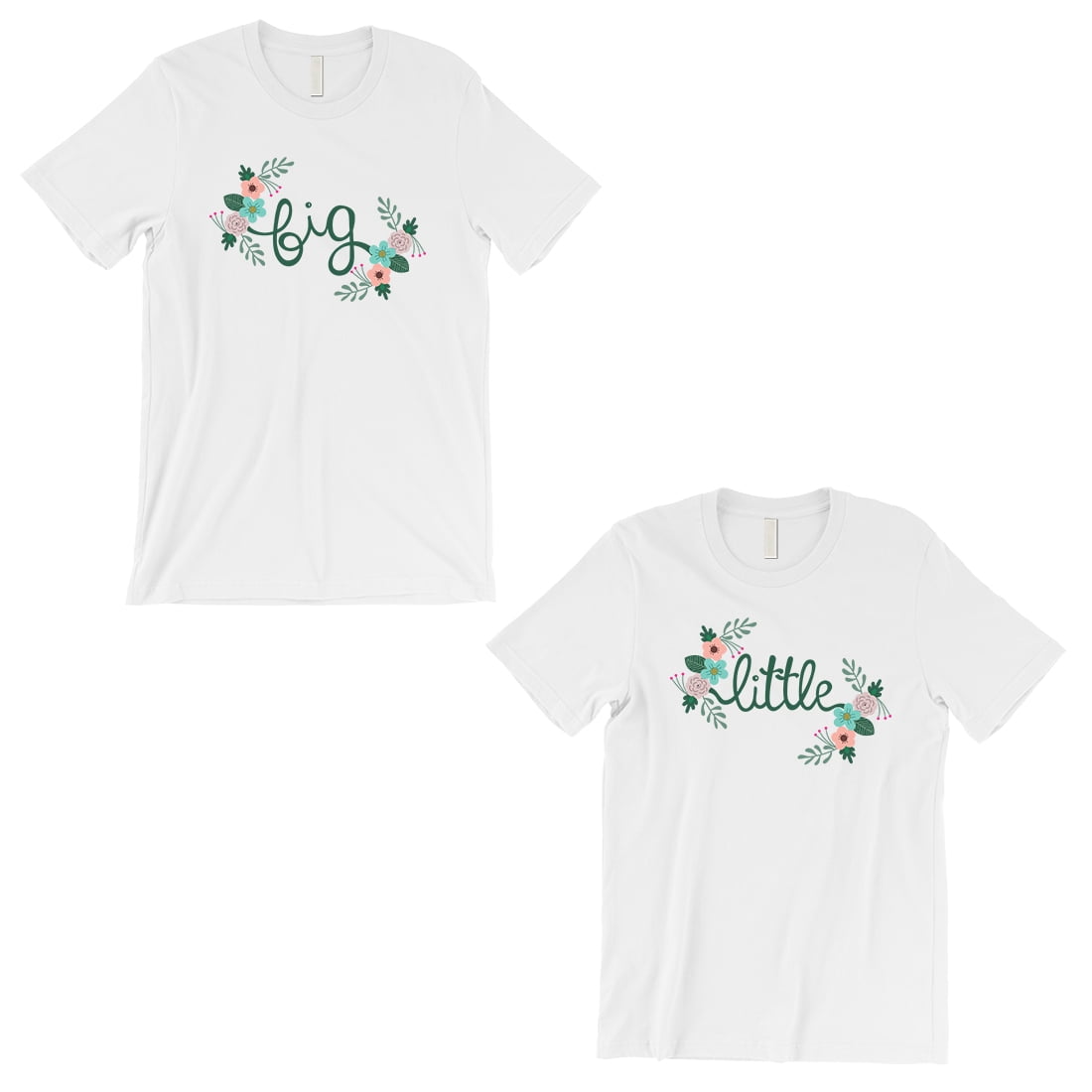 Big Little Floral Matching Couple Gift Shirts White Sweet Sorority ...
