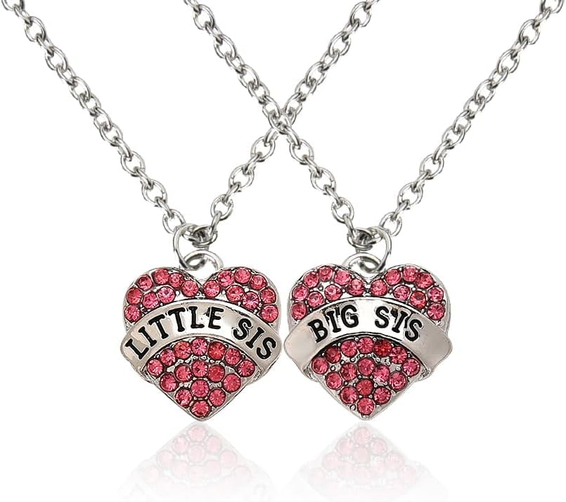 Big Little Sis Necklaces Gifts for 2 Sisters Matching Necklace for ...