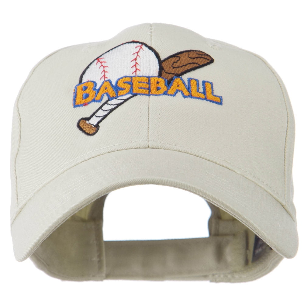 Big Logo Baseball Embroidered Cap - Stone OSFM - Walmart.com