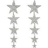 Big Long Crystal Star Tassel Drop Dangle Earrings Rhinestone Geometric ...