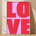 Big Love - Bold Typography Wall Art - Minimalist Pink And Red Design ...