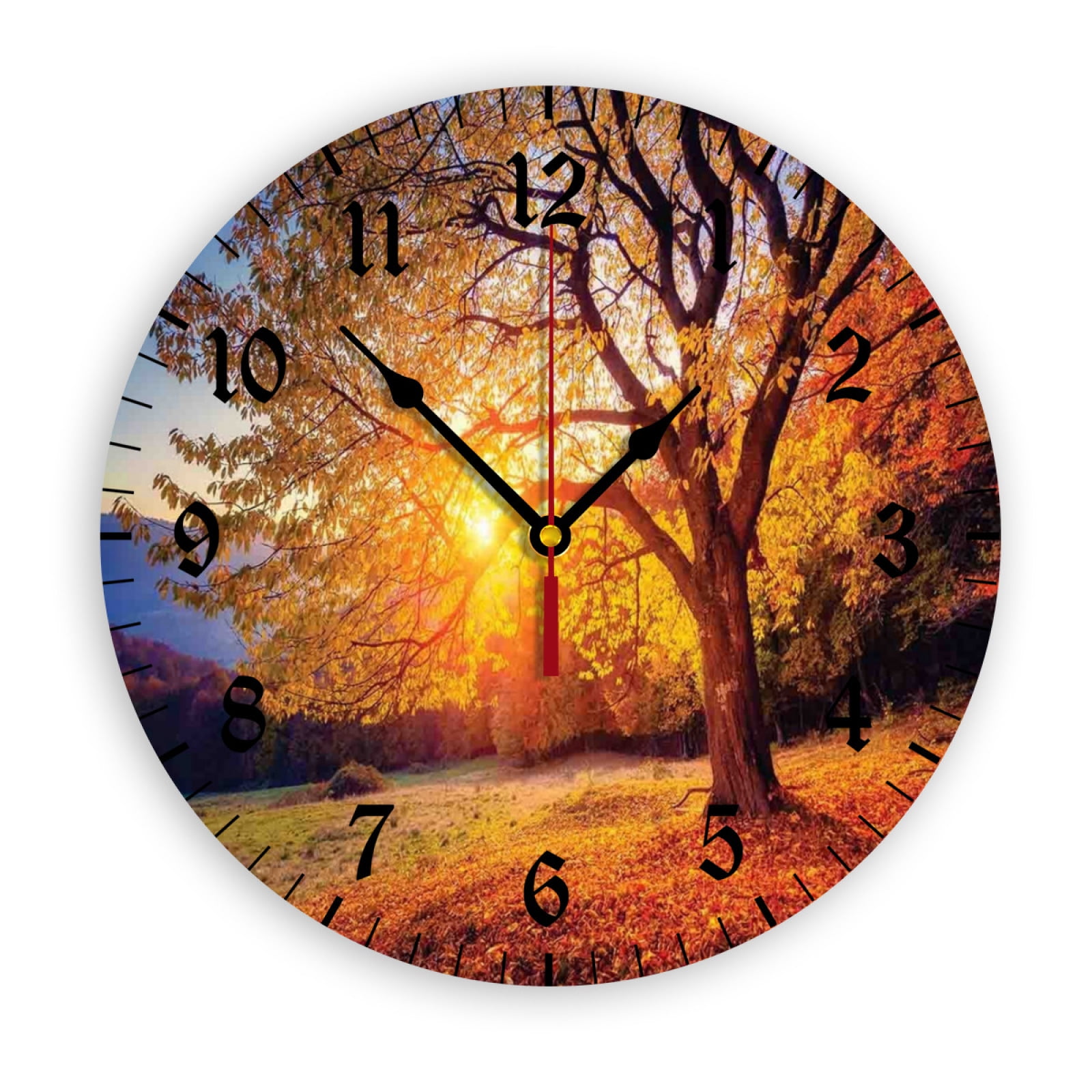 Big Majestic Wall Clock, Battery Operated, PVC Round Silent Non-Ticking ...
