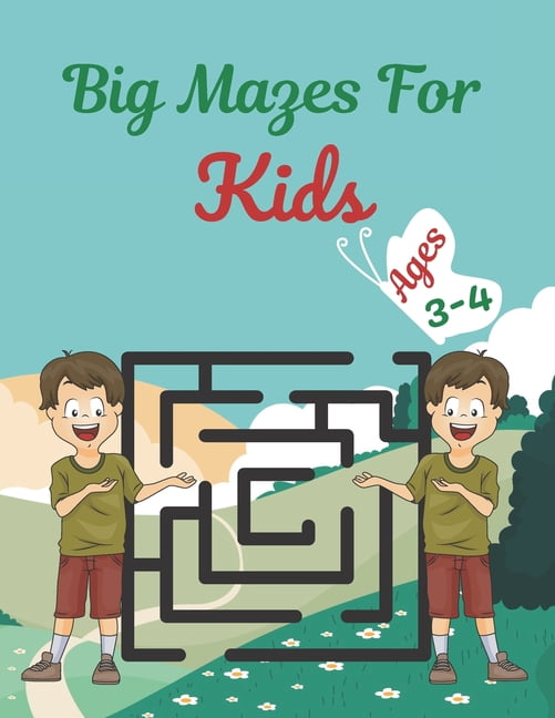 Big Mazes For Kids Ages 3-4: Challenging And Fun Maze Book Children ...