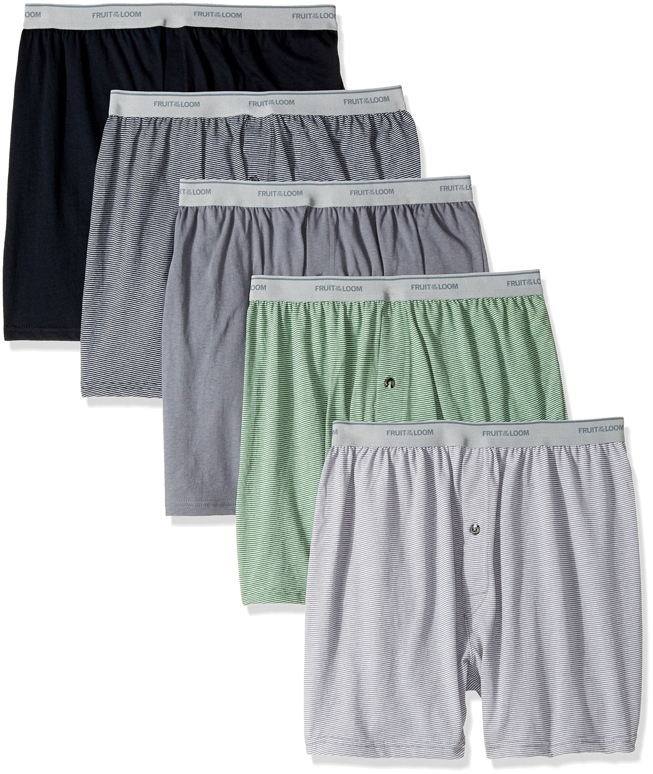 Big Men's Exposed Waistband Knit Boxers, 5 Pack - Walmart.com