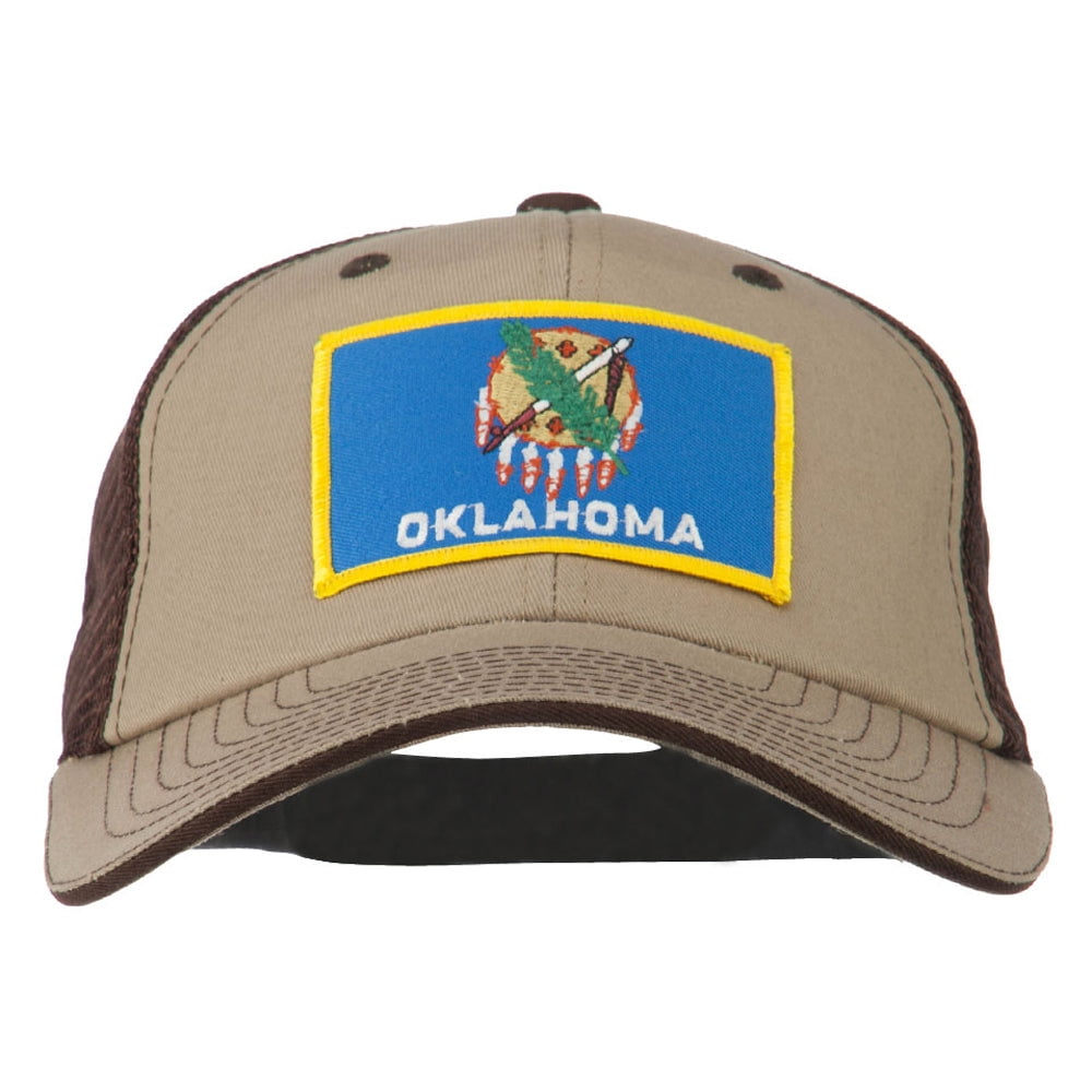 Big Mesh State Oklahoma Patch Cap - Khaki Brown XL-3XL - Walmart.com