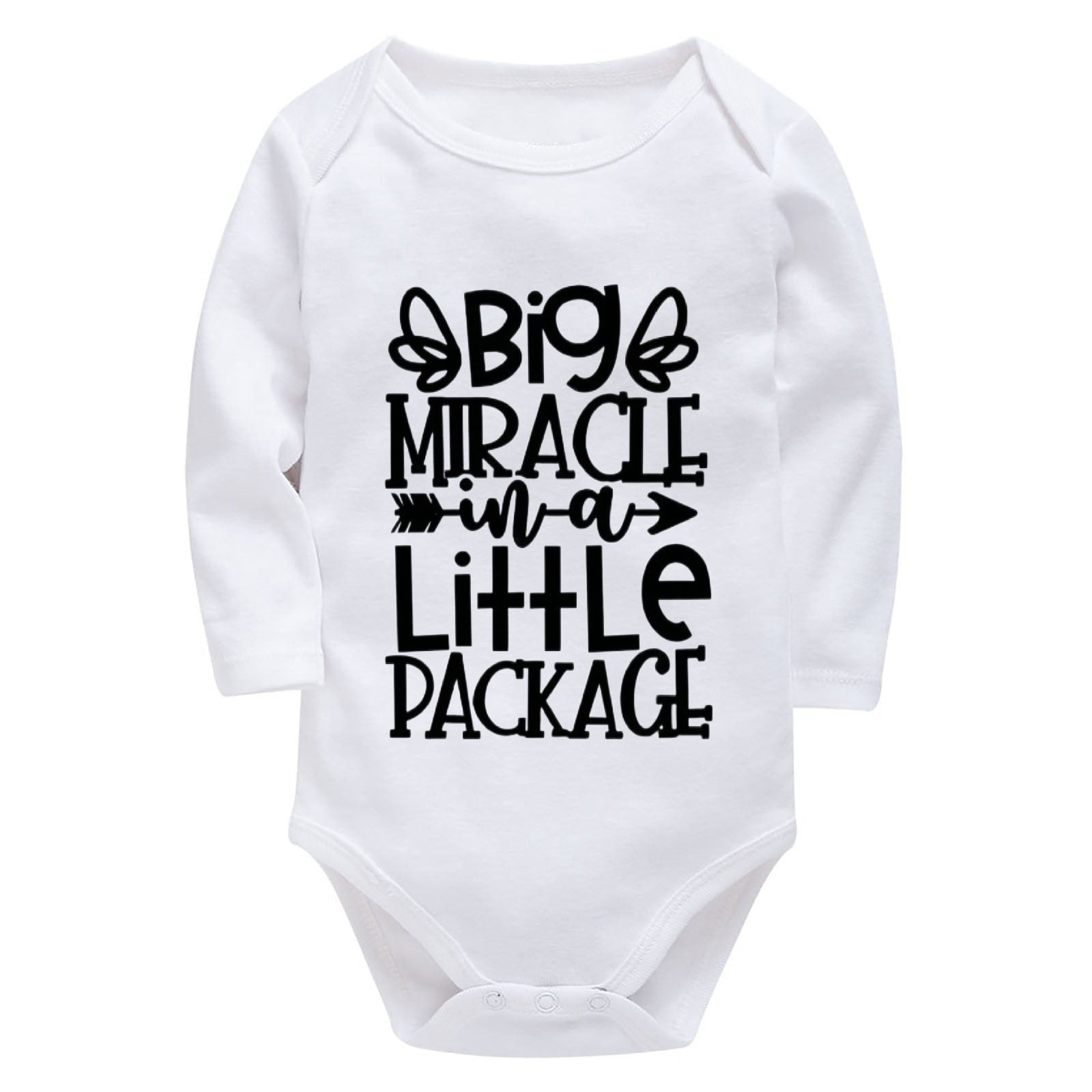 Big Miracle In A Little Package Newborn Welcome Home Outfit Long Sleeve ...