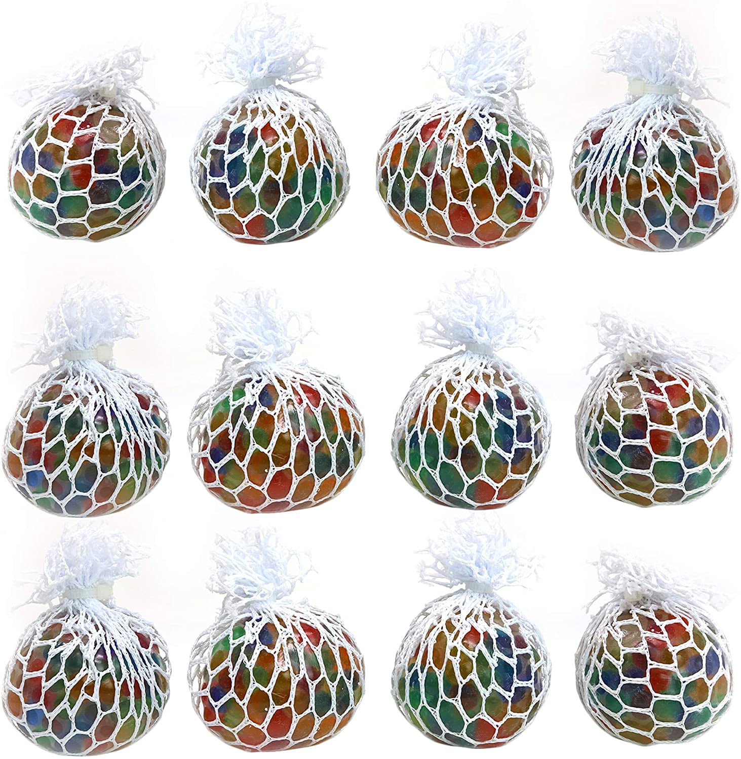 Big Mo's Toys Stress Relief Mesh Balls - Bulk Pack of 12 Squishy Party ...