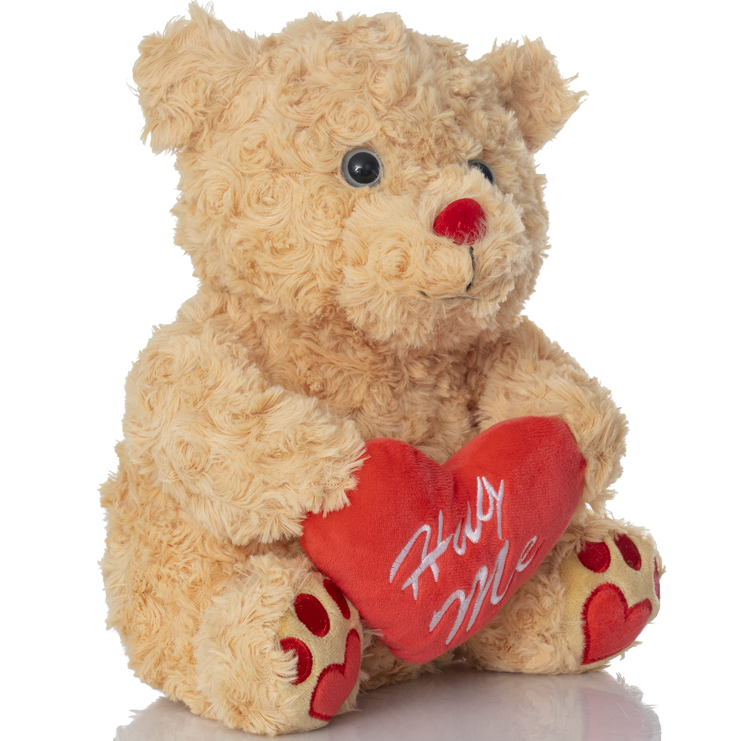 Big Mo's Toys Valentine's Bear -Brown Plush Teddy Bear with Red Hug Me ...